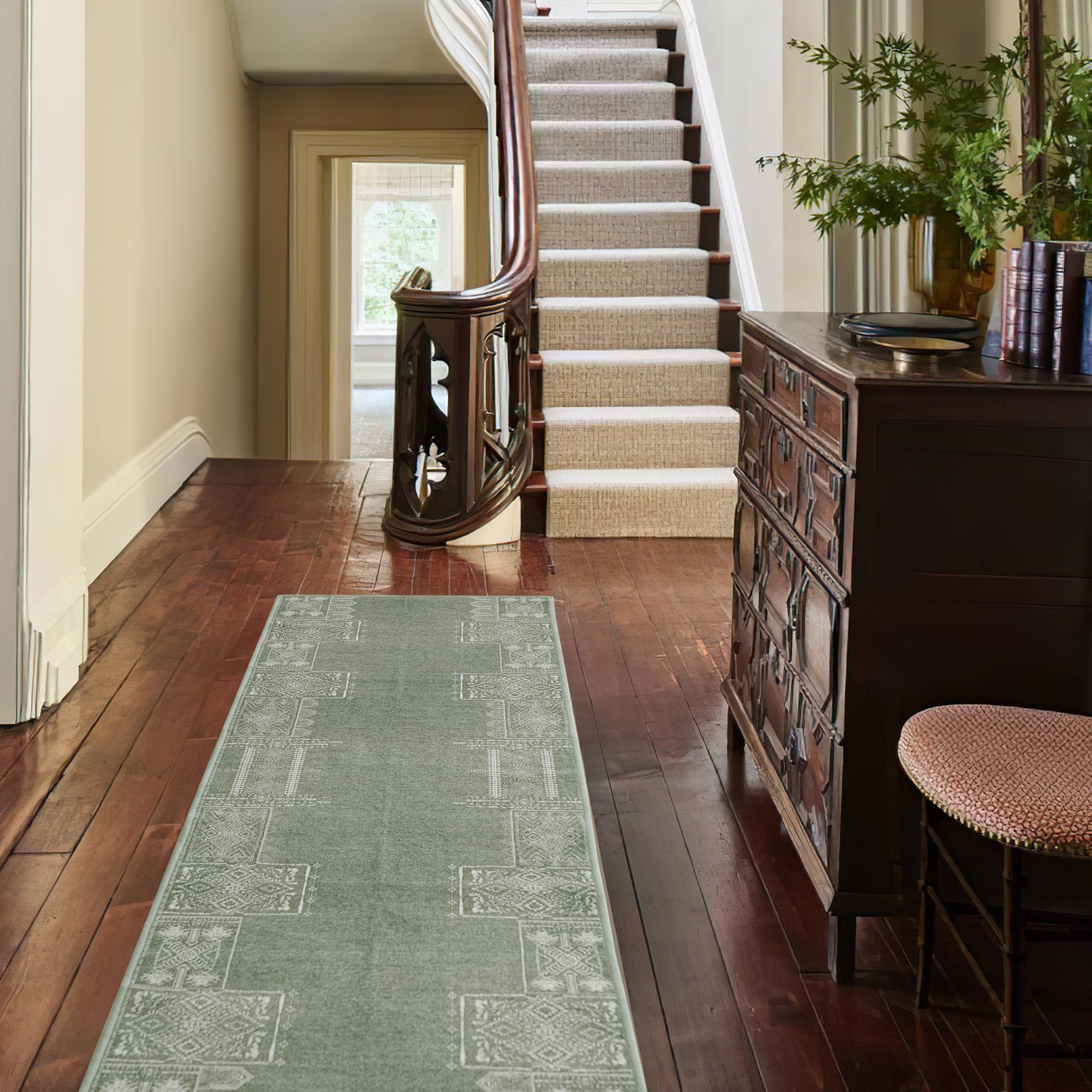 Amazon.com: NICETOWN Green Kitchen Runner Rug, 2x8 Hallway Runner Rugs ...