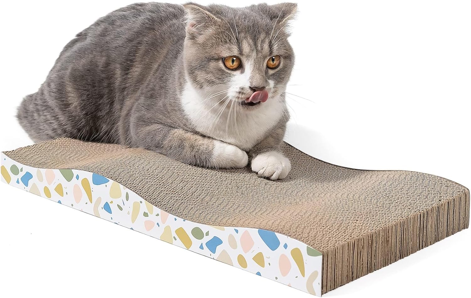 Amazon.com : Wide Cardboard Cat Scratcher, 1 Pack Reversible Cat Scratch Pad with Box, Flat ...