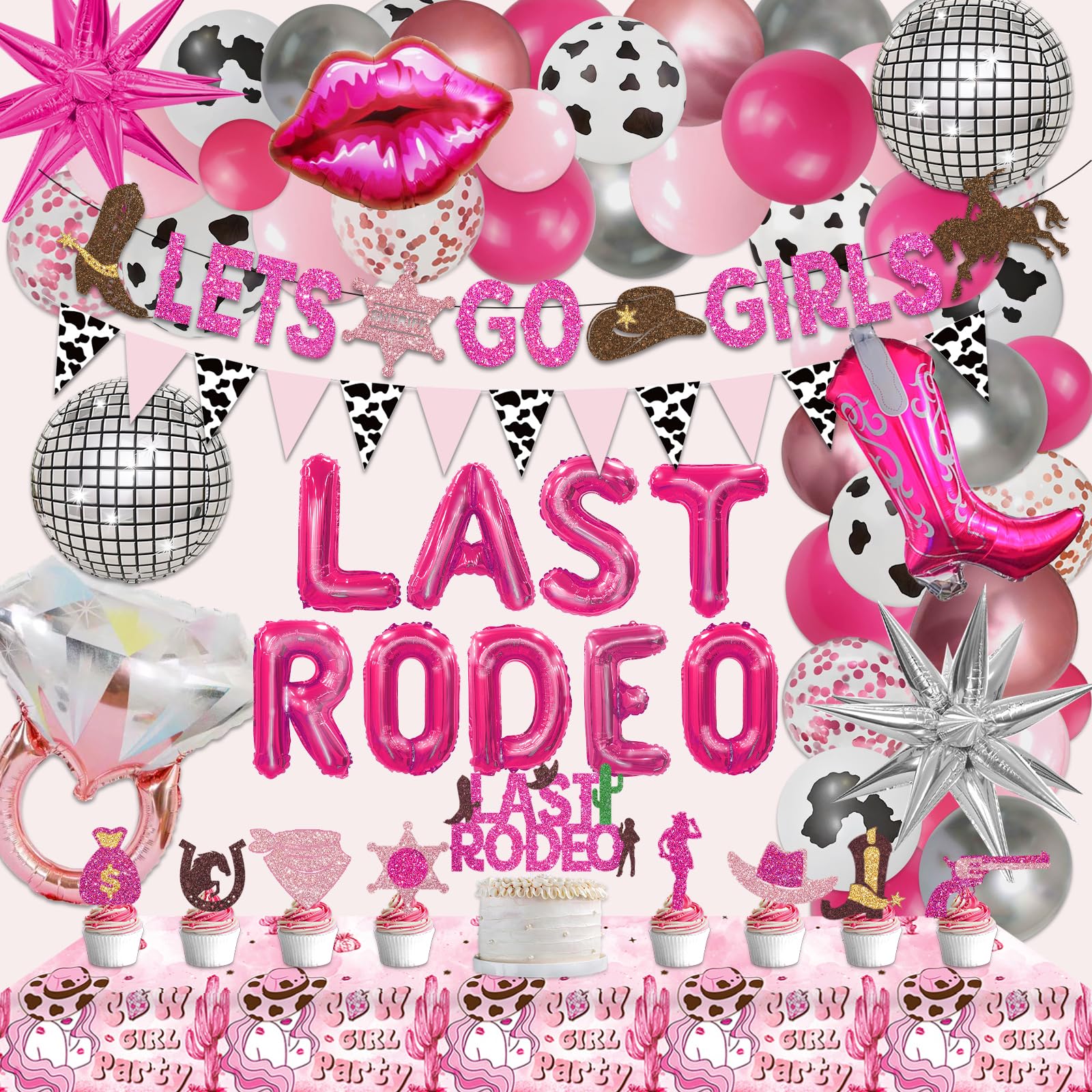 Amazon.com: 104Pcs Last Rodeo Bachelorette Party Decorations, Cowgirl ...