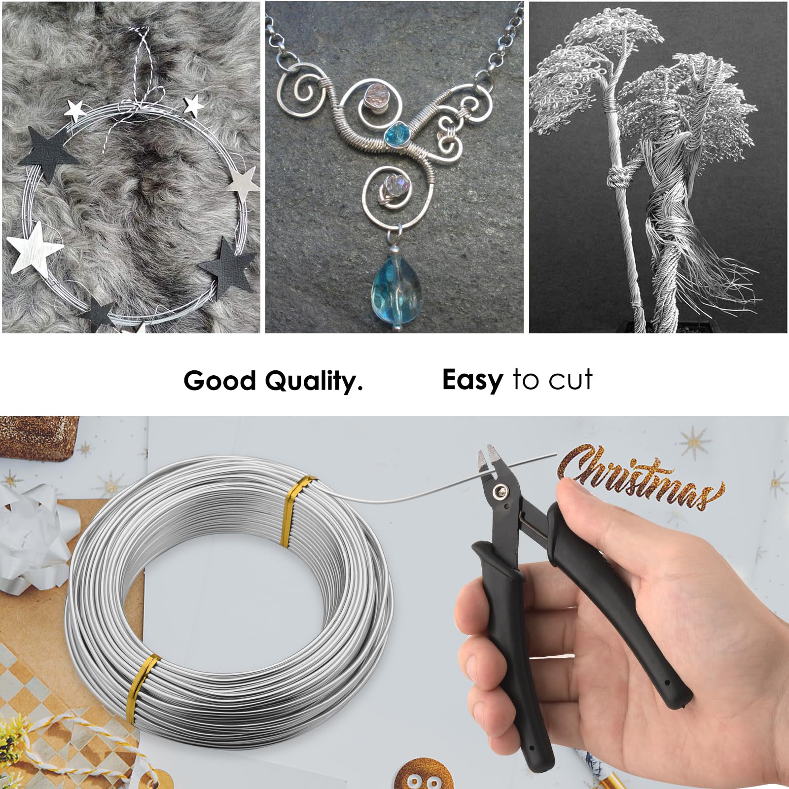 Snapklik.com : Silver-2.0mm-36M Anodized Aluminum Wire KSVZS Bendable ...