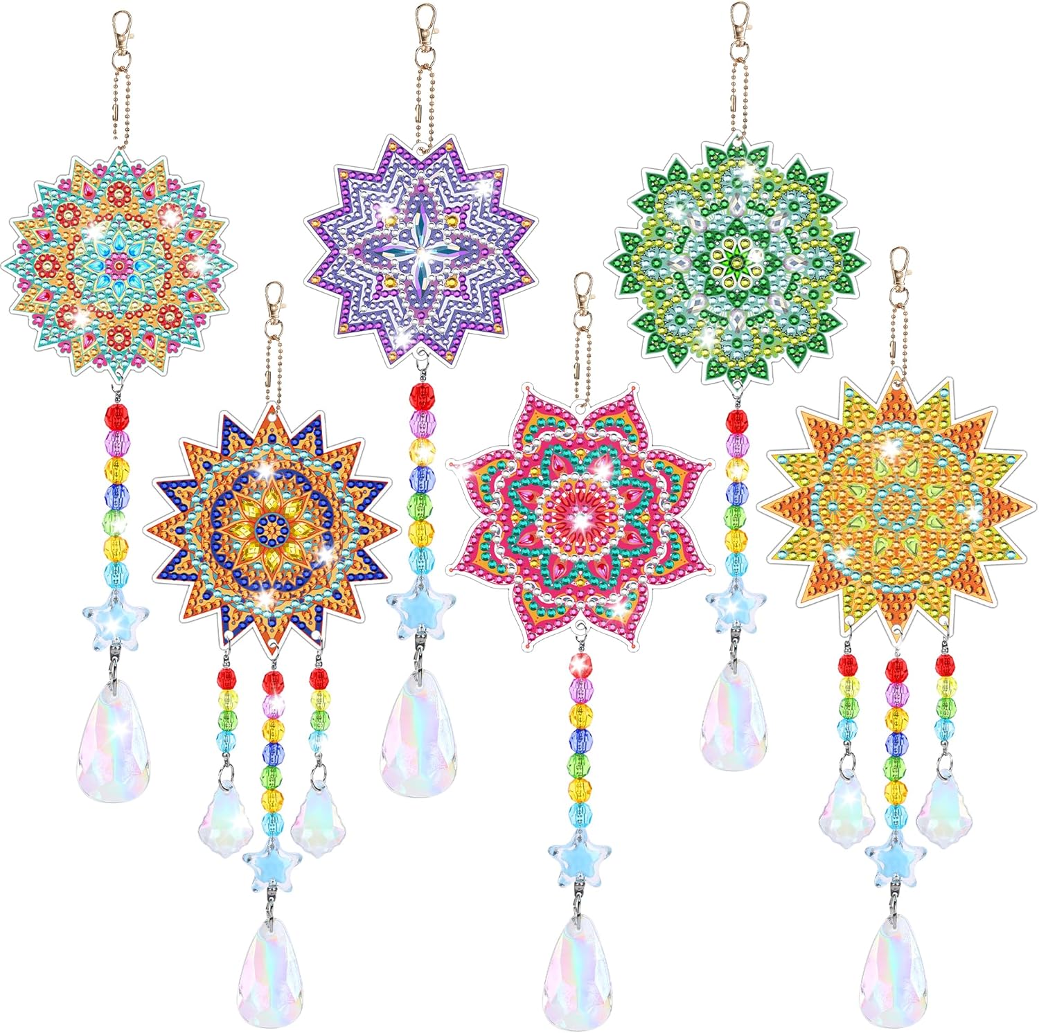 Amazon.com : Diamond Art Painting Wind Chimes - 6 Pieces Mandala ...
