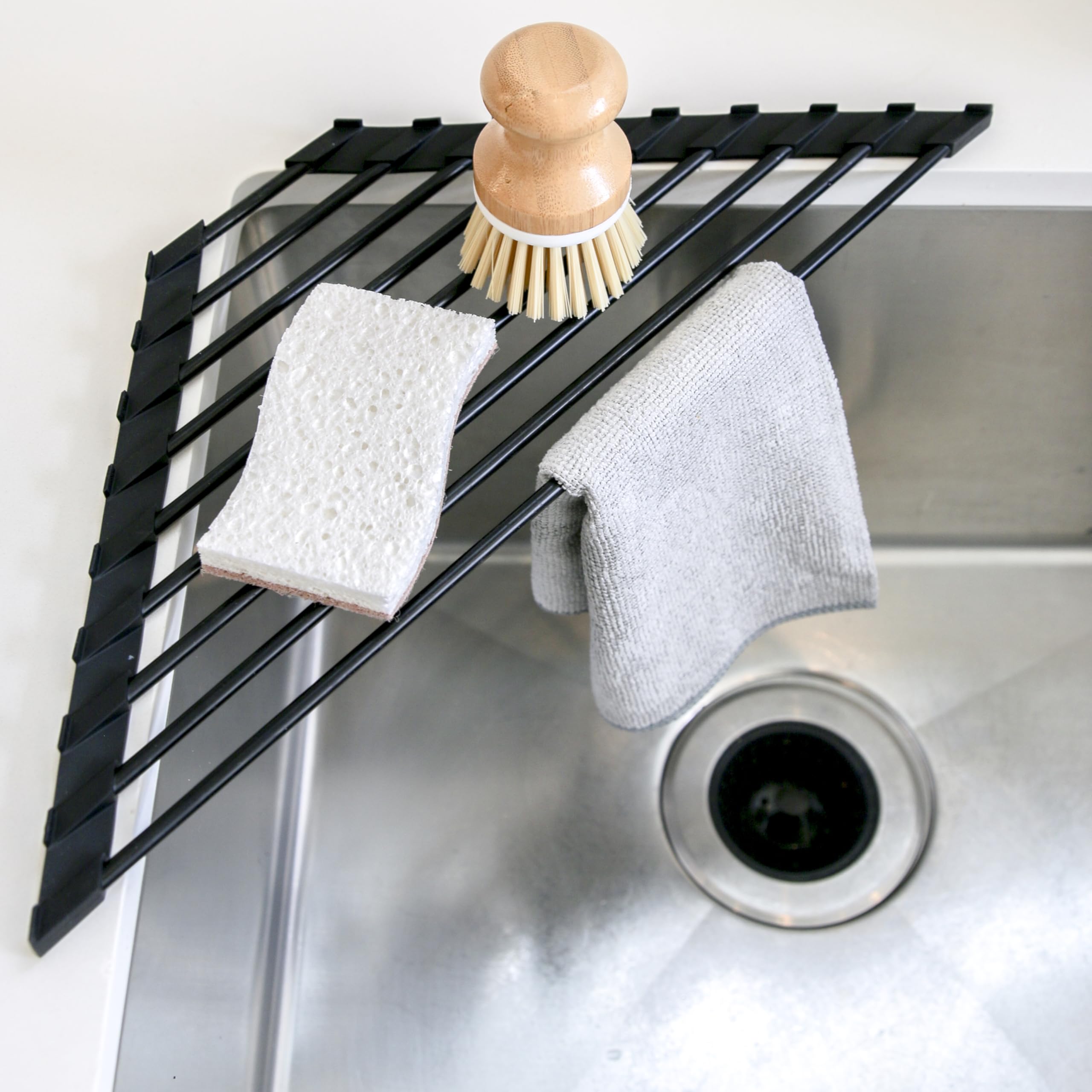 Amazon.com - Triangle Roll Up Dish Drying Rack for Over the Sink - Sink ...