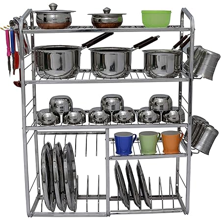 DHSVS Stainless Steel Heavy Kitchen Stand, Bartan Stand, Kitchen Rack ...