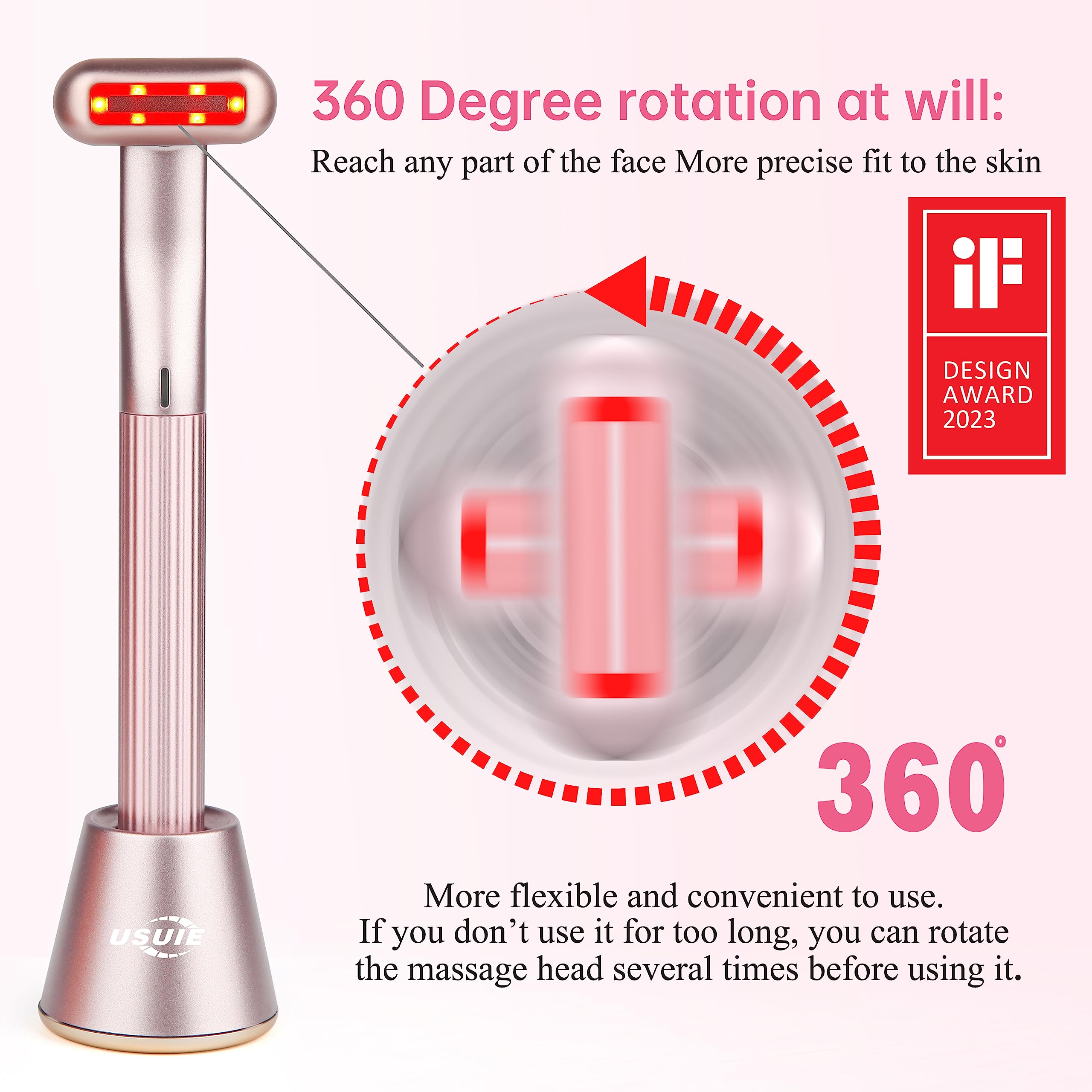 USUIE 4 in 1 Facial Wand, Red Light Therapy for Face and Neck, Facial ...