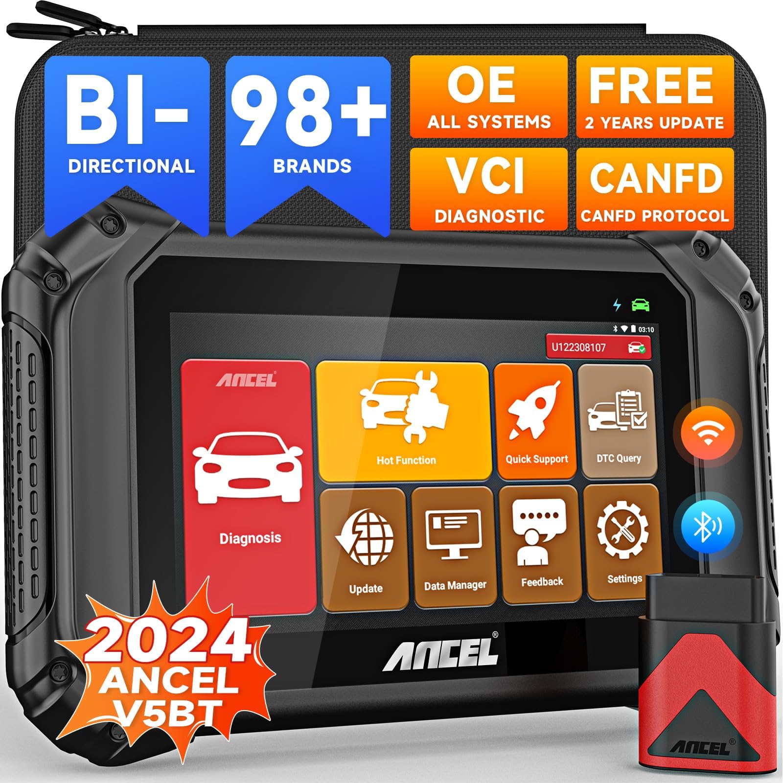 Amazon.com: ANCEL OBD2 Scanner V5BT Bidirectional Scan Tool with All ...