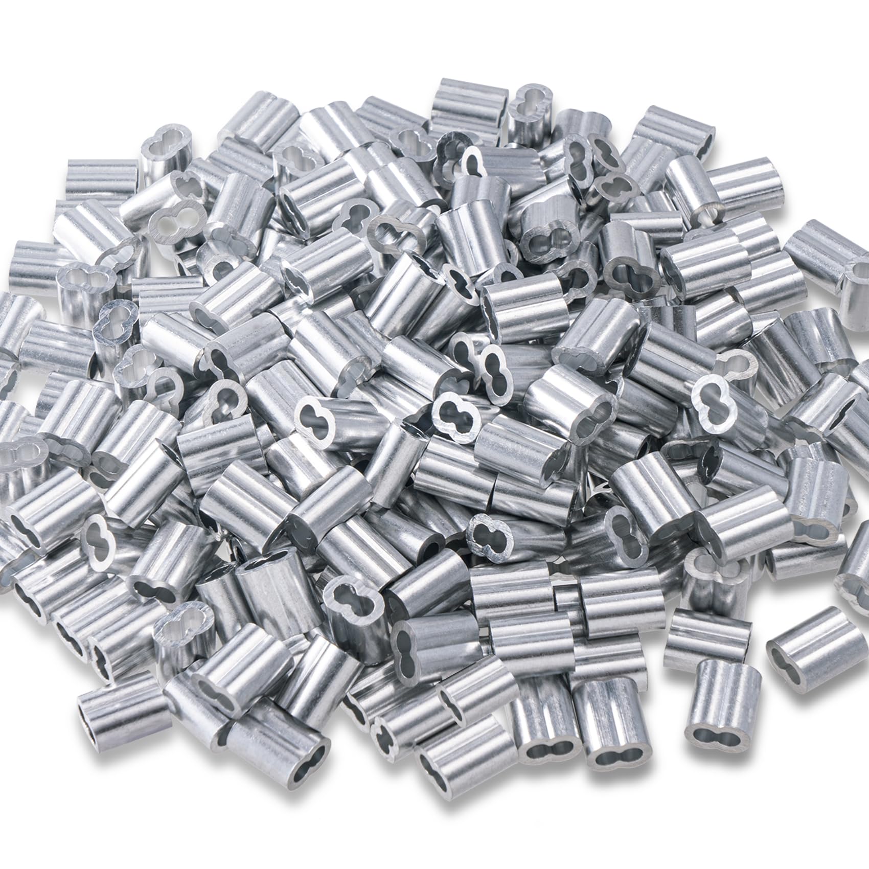 OIIKI 300pcs Aluminum Crimping Loop Sleeve 5/64 inch(2mm), Wire Rope ...