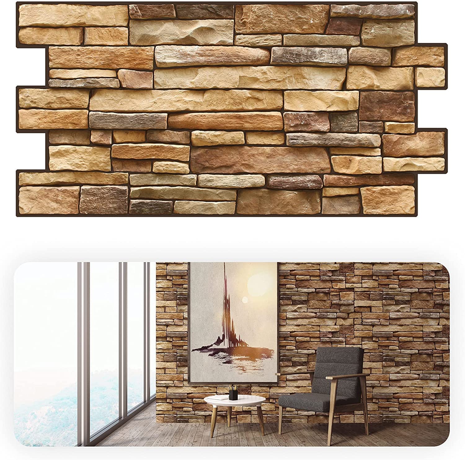 3D Wandpaneele 4,6 m²/10 Stück Beste Qualität Wandverkleidung PVC ...
