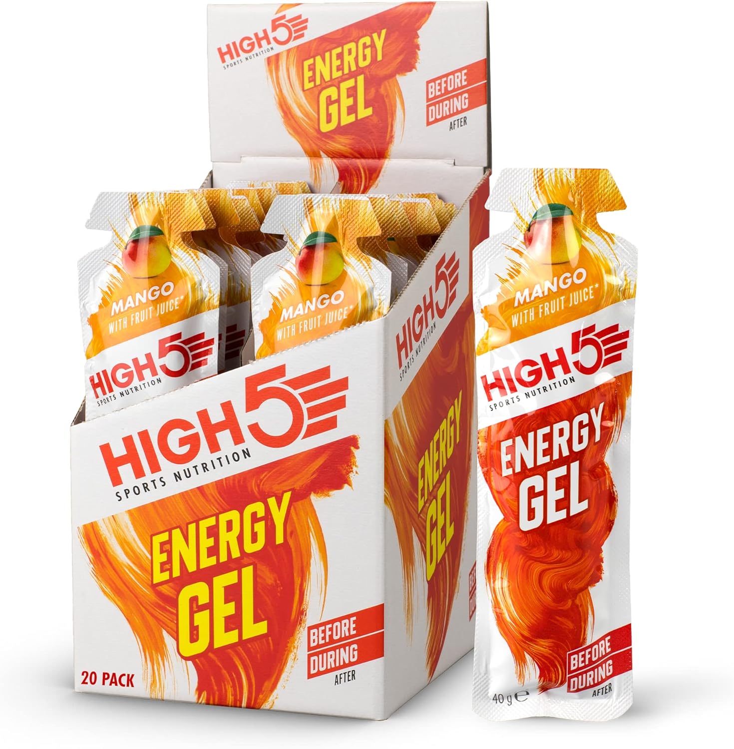HIGH5 Energy Gels Cycling - Sports Nutrition for Quick Muscle Energy - Natural Fruit Juice ...