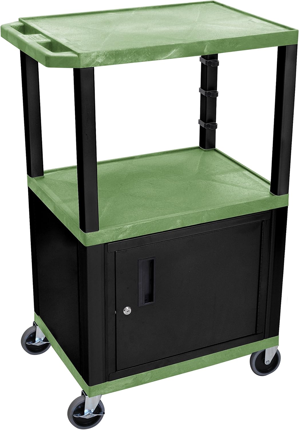 Multi-Purpose Utility Cart with Cabinet and 3 Shelves - Green with ...