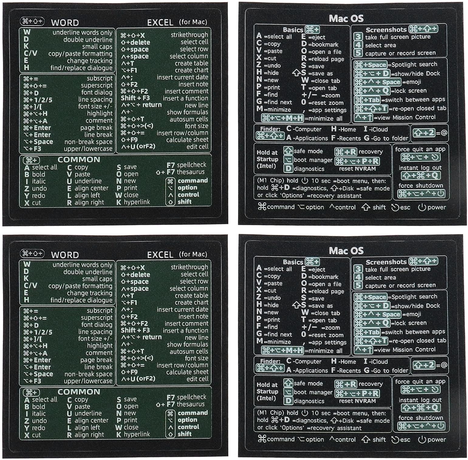Windows Mac Cheat Sheet Sticker Microsoft Windows Word/Excel Quick ...