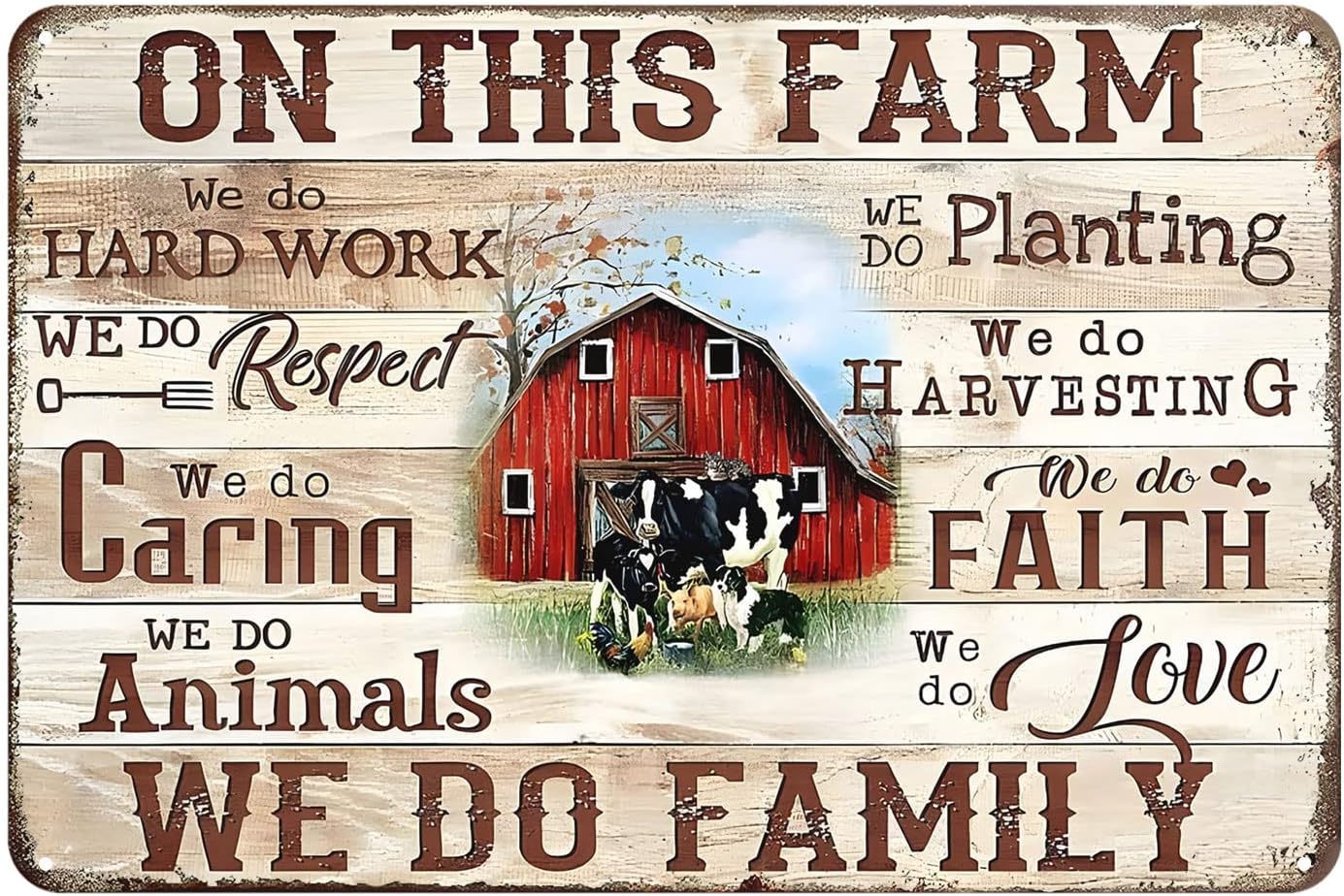 Amazon.com: Gnelde Metal Sign Farmer On This Farm We Do Vintage Tin ...