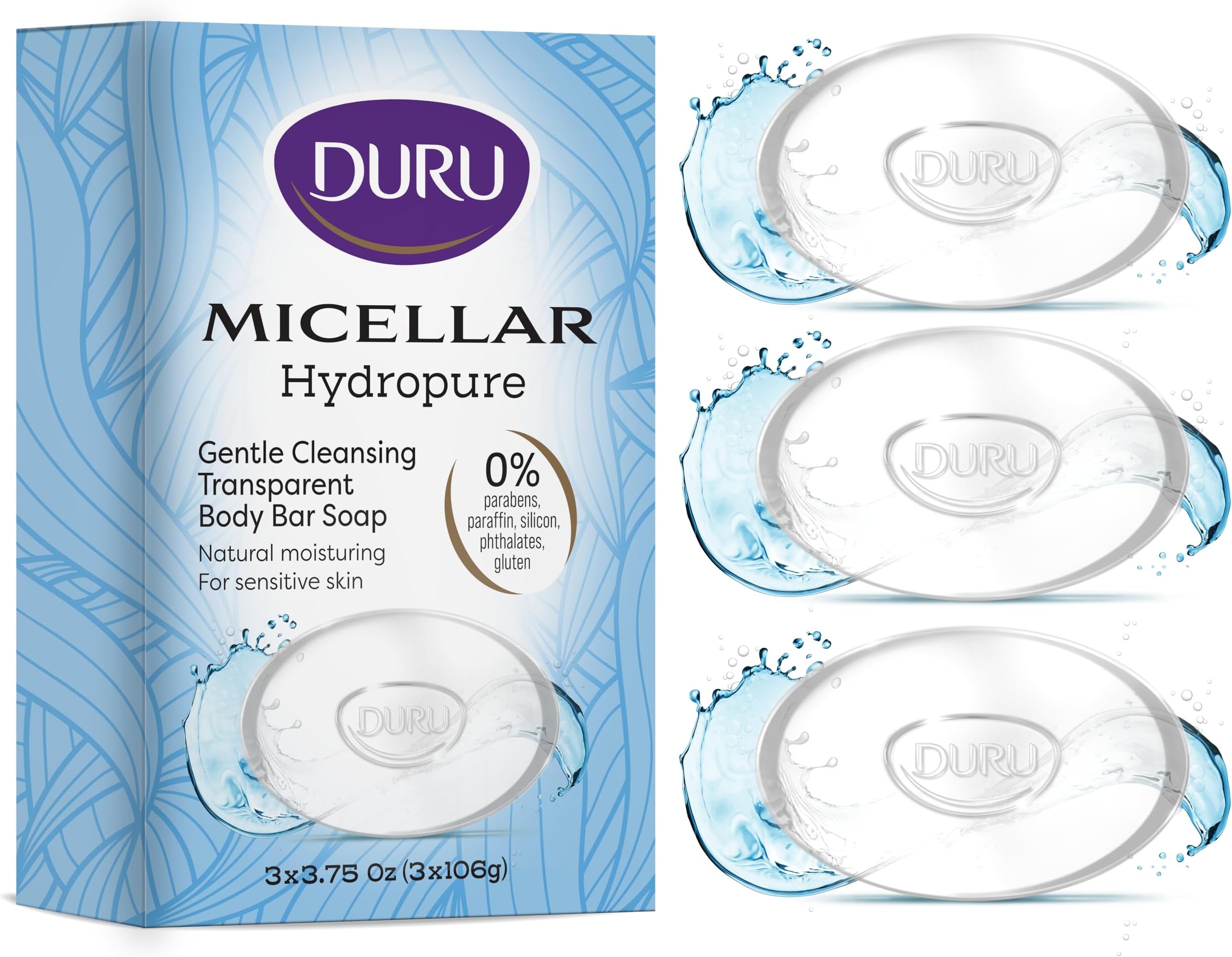 Amazon.com : Duru Pure and Natural Bar Soap, Classic, 24.69 Ounce ...