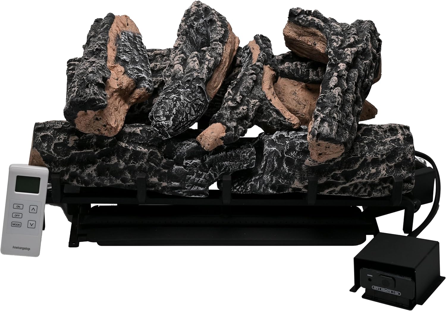 Amazon.com: Americangaslogs 18-24 Inch Ventless Fireplace Logs Set with ...