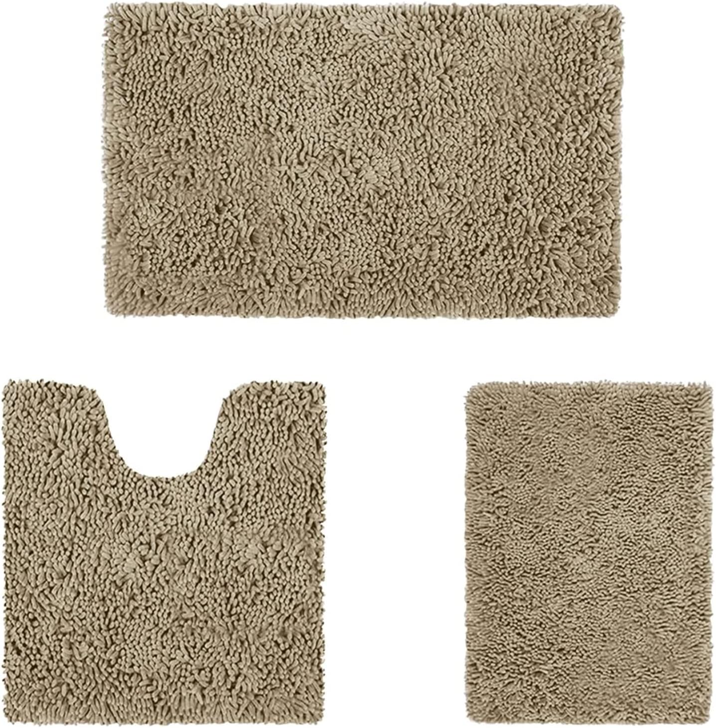 Amazon.com: HOMEIDEAS 3 Pieces Bathroom Rugs Set Ultra Soft Non Slip ...