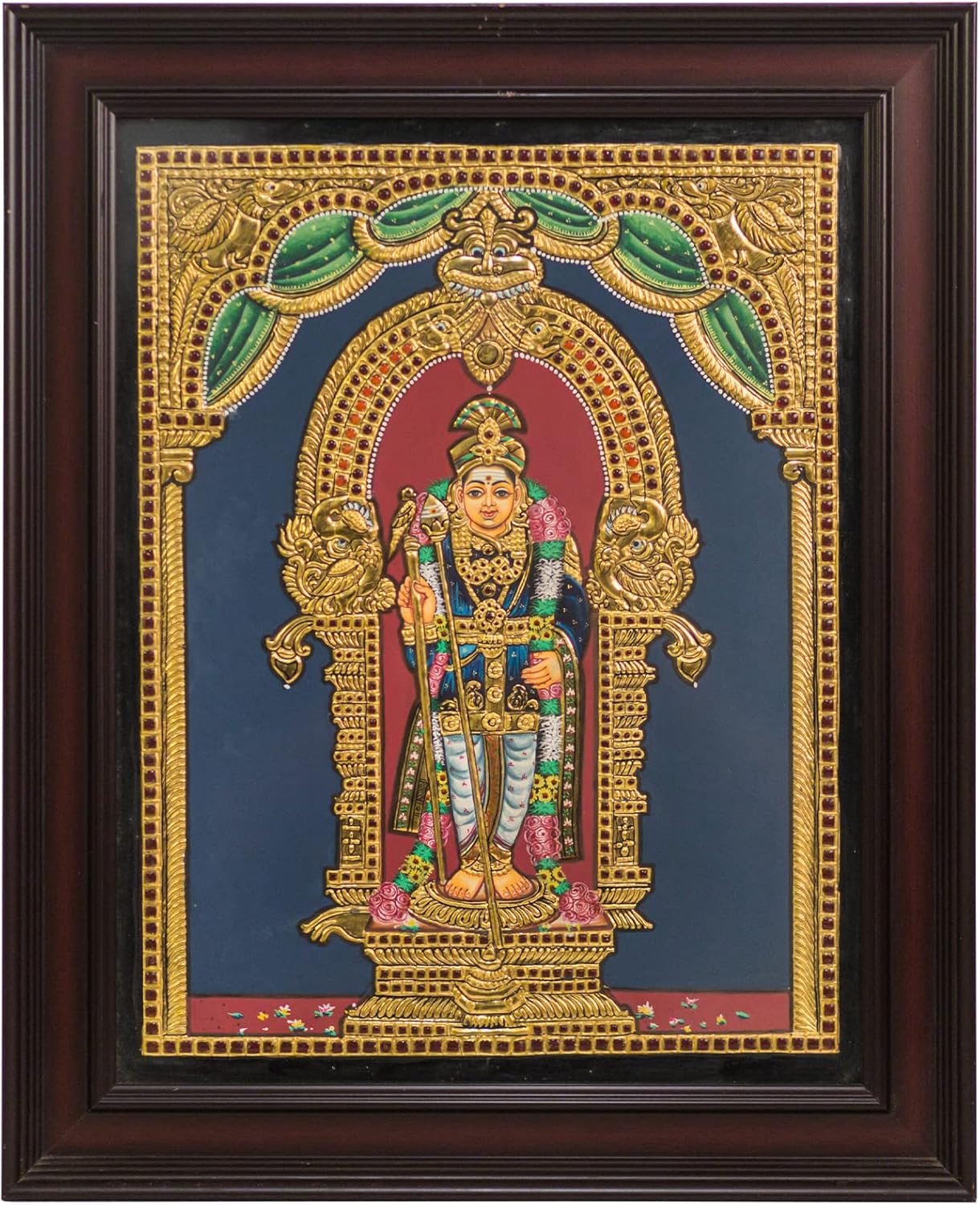 Amazon.com: Mangala Arts Murugan Tanjore Painting, 24 Carat Gold Foil ...