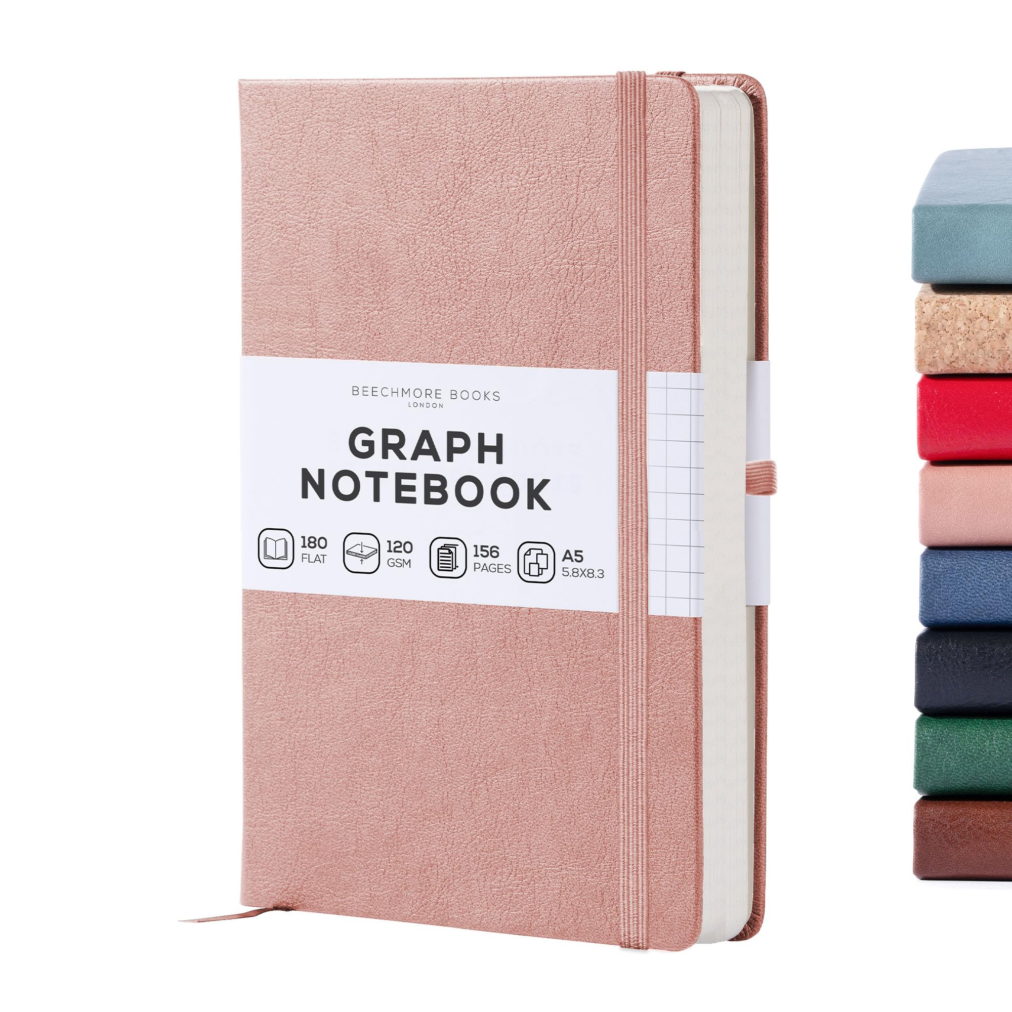 Amazon.com : BEECHMORE BOOKS Graph Paper Notebook - Regular, Pink ...
