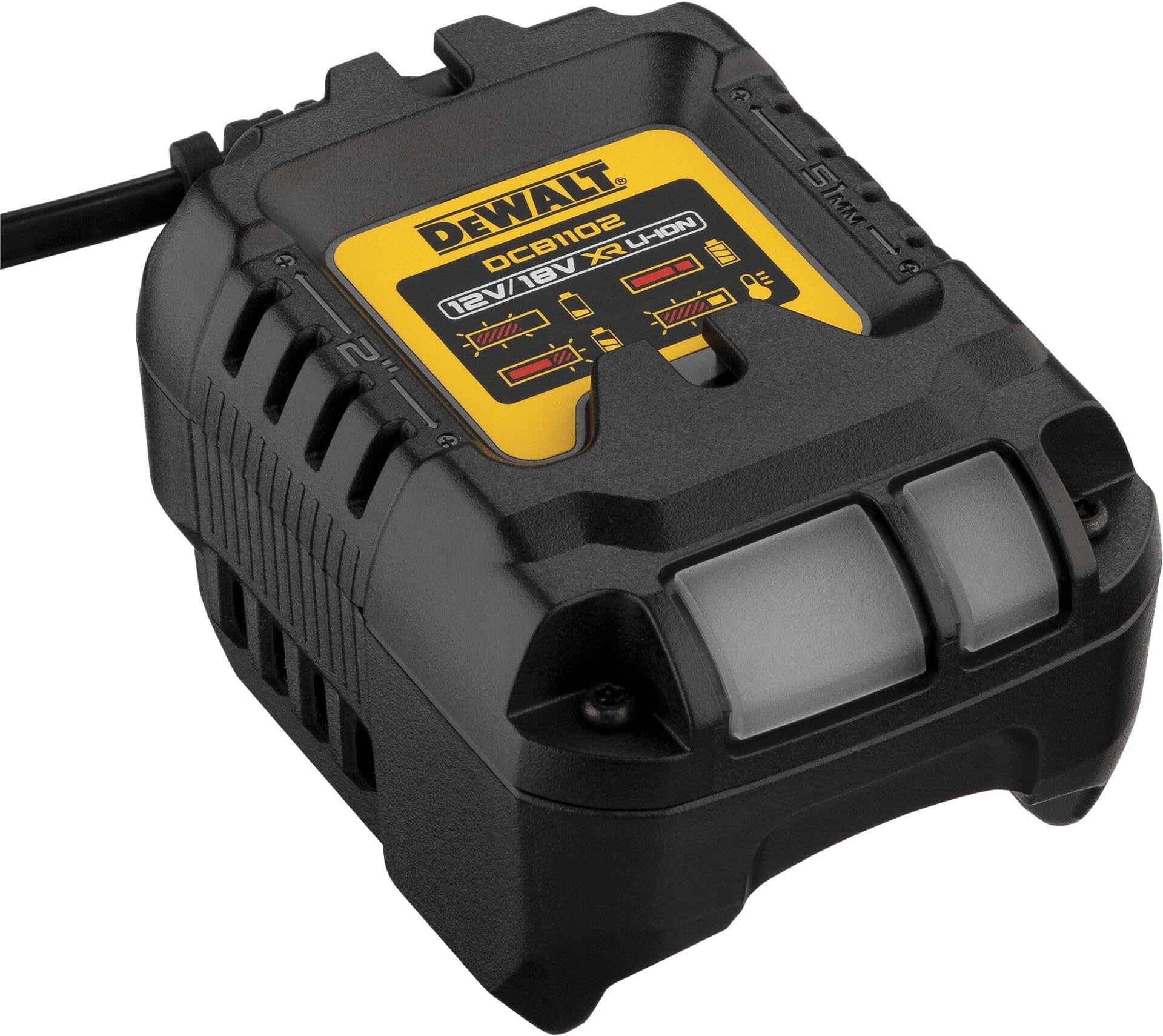 DEWALT B DCB184 5.0ah 18v XR Lithium Ion Battery Twin Pack With Charger ...