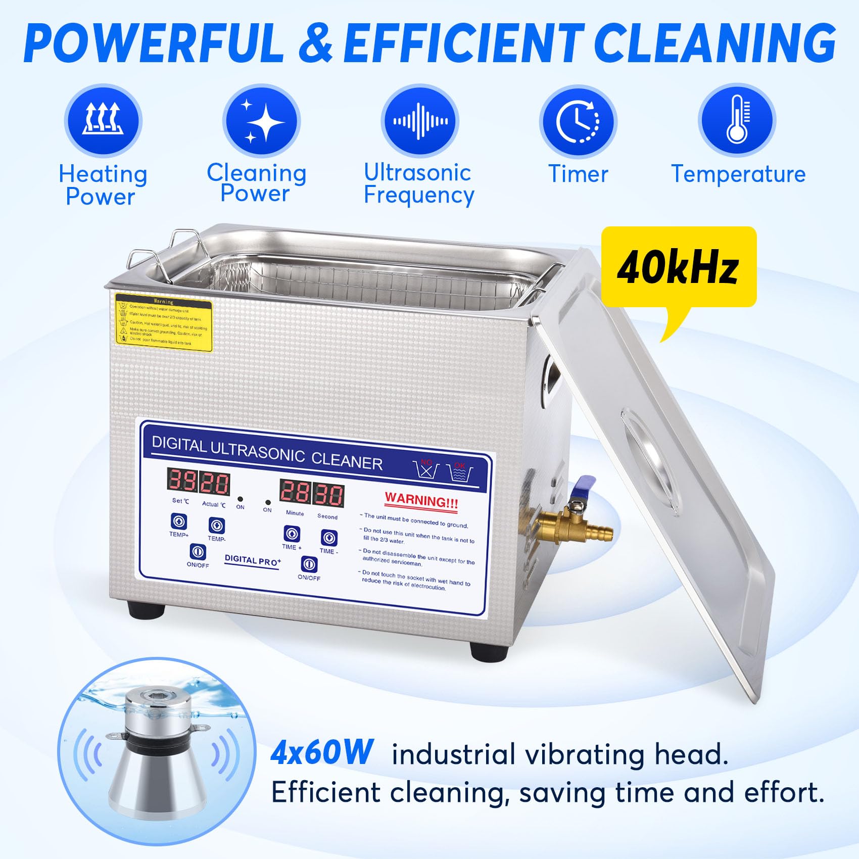 Snapklik.com : PNKKODW Professional Ultrasonic Cleaner 10L Lab Sonic ...