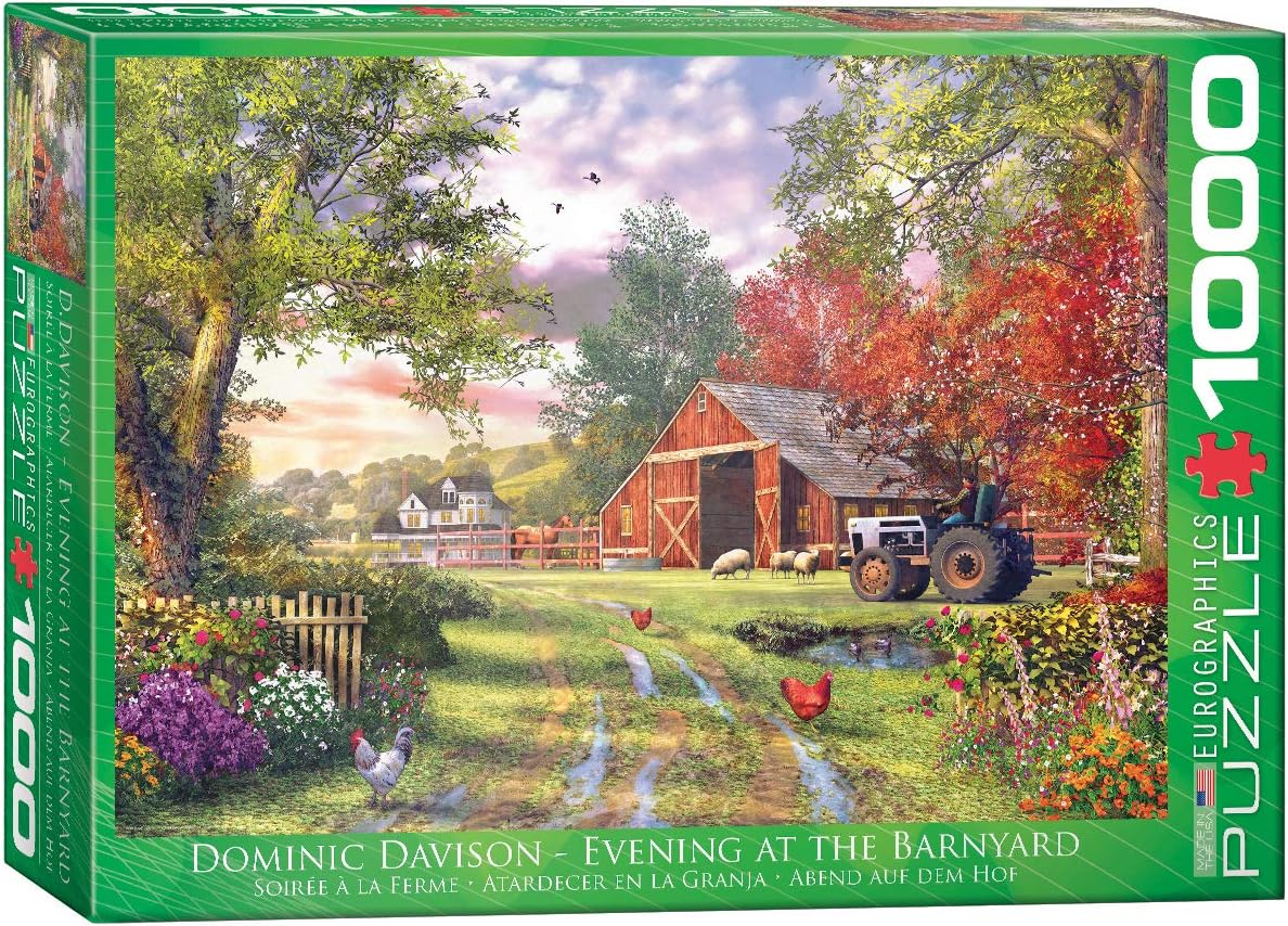 Amazon.com: EuroGraphics Evening at the Barnyard by Dominic Davison Jigsaw Puzzle (1000-Piece ...