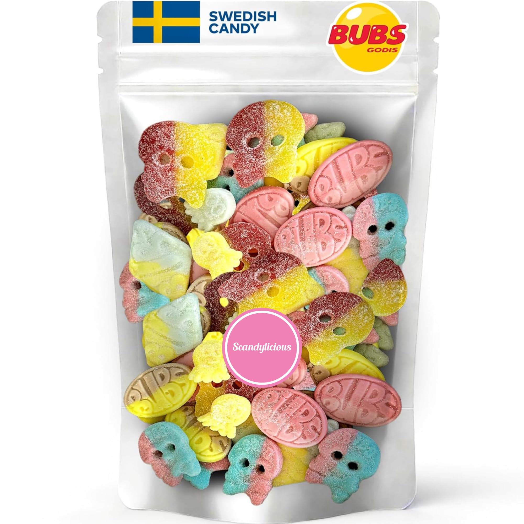 Amazon.com : Bubs Swedish Candy Mix - Big Ovals, Skulls, and More ...
