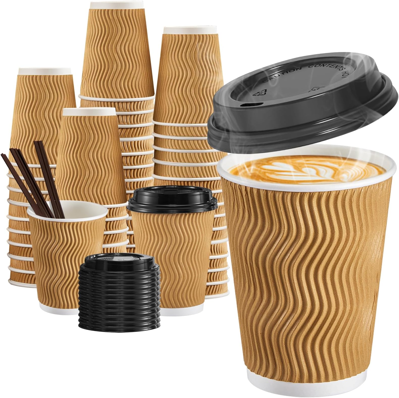 Amazon.com: ECO SOUL 16oz Compostable Ripple Cups (25 Pack ...