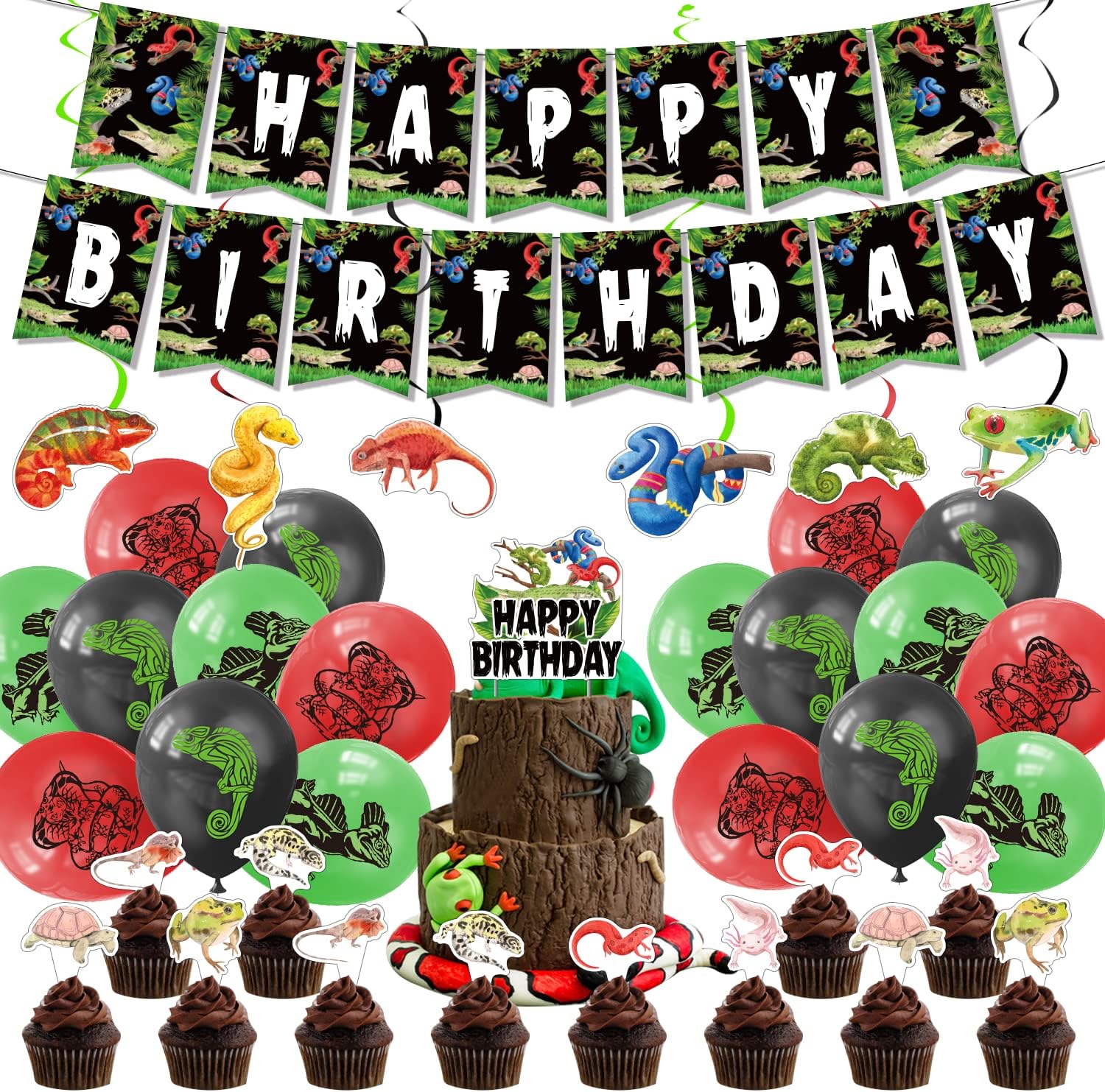 Amazon.com: Reptile Birthday Party Decorations, Snake Lizard Birthday ...