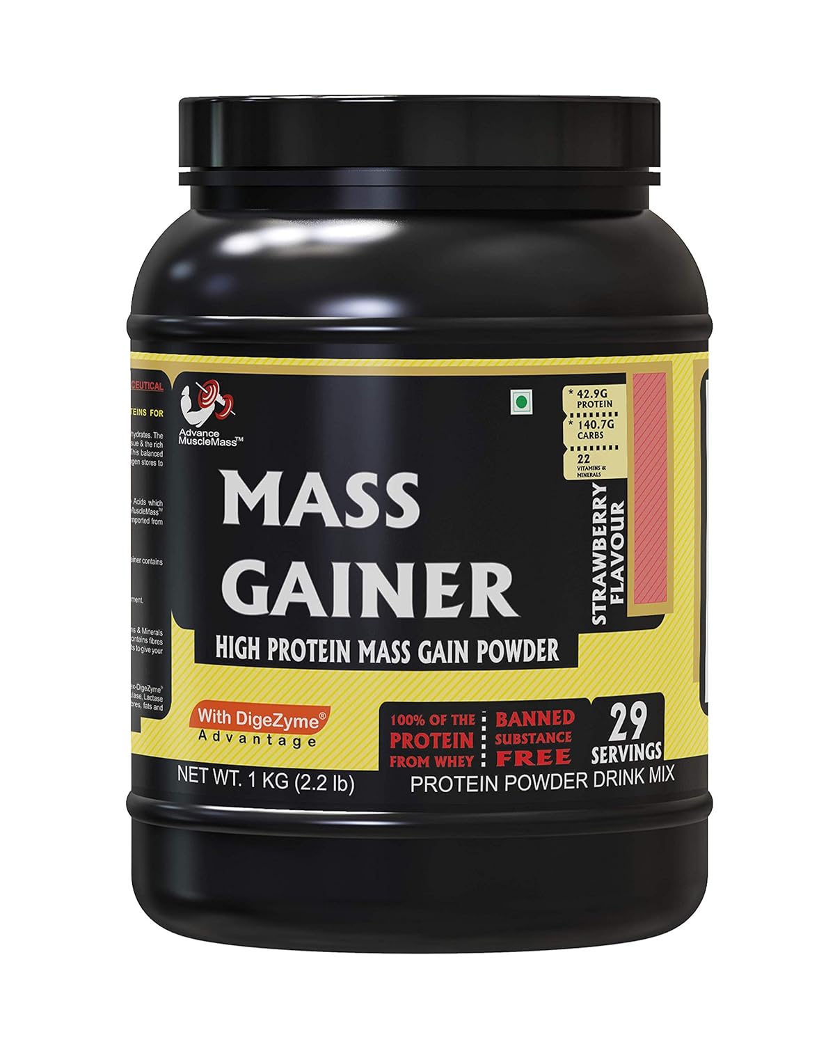 Advance MuscleMass Mass Gainer (Whey Protein) Supplement Powder ...