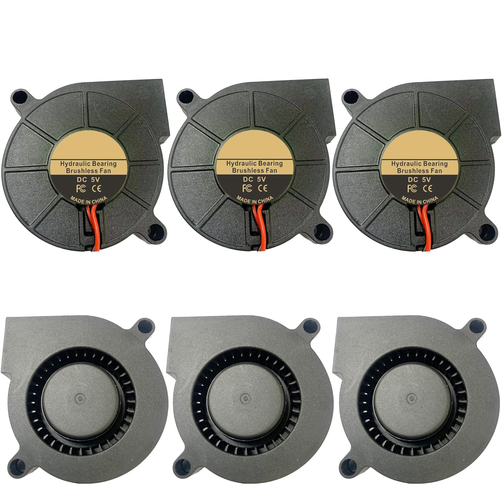 Amazon.com: 5015 Blower Fan 5V 6 Pack, Premium Quiet Cooling Turbo 50mm ...