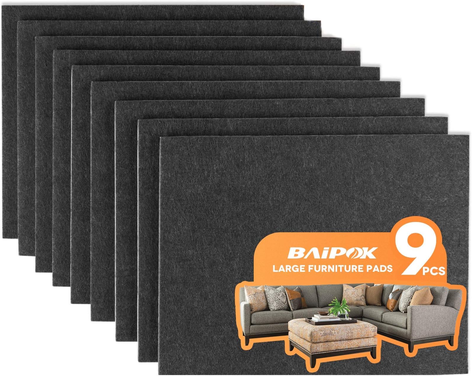 RERIVER 6" X 8" X 1/5" Thick Heavy Duty Felt Sheets - 8 Sheets (Black ...