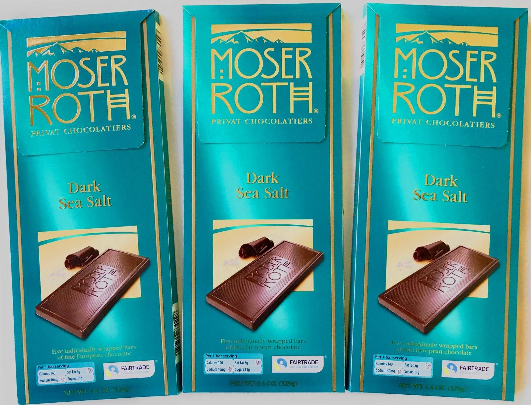 Amazon.com : Moser Roth German Dark Chocolate/Sea Salt, Lot of (3) Bars ...