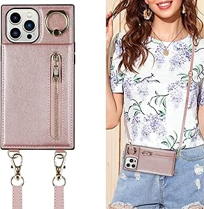 Amazon.com: Jaorty iPhone 13 Pro Max Case with Card Holder for Women,Crossbody Wallet Case for ...