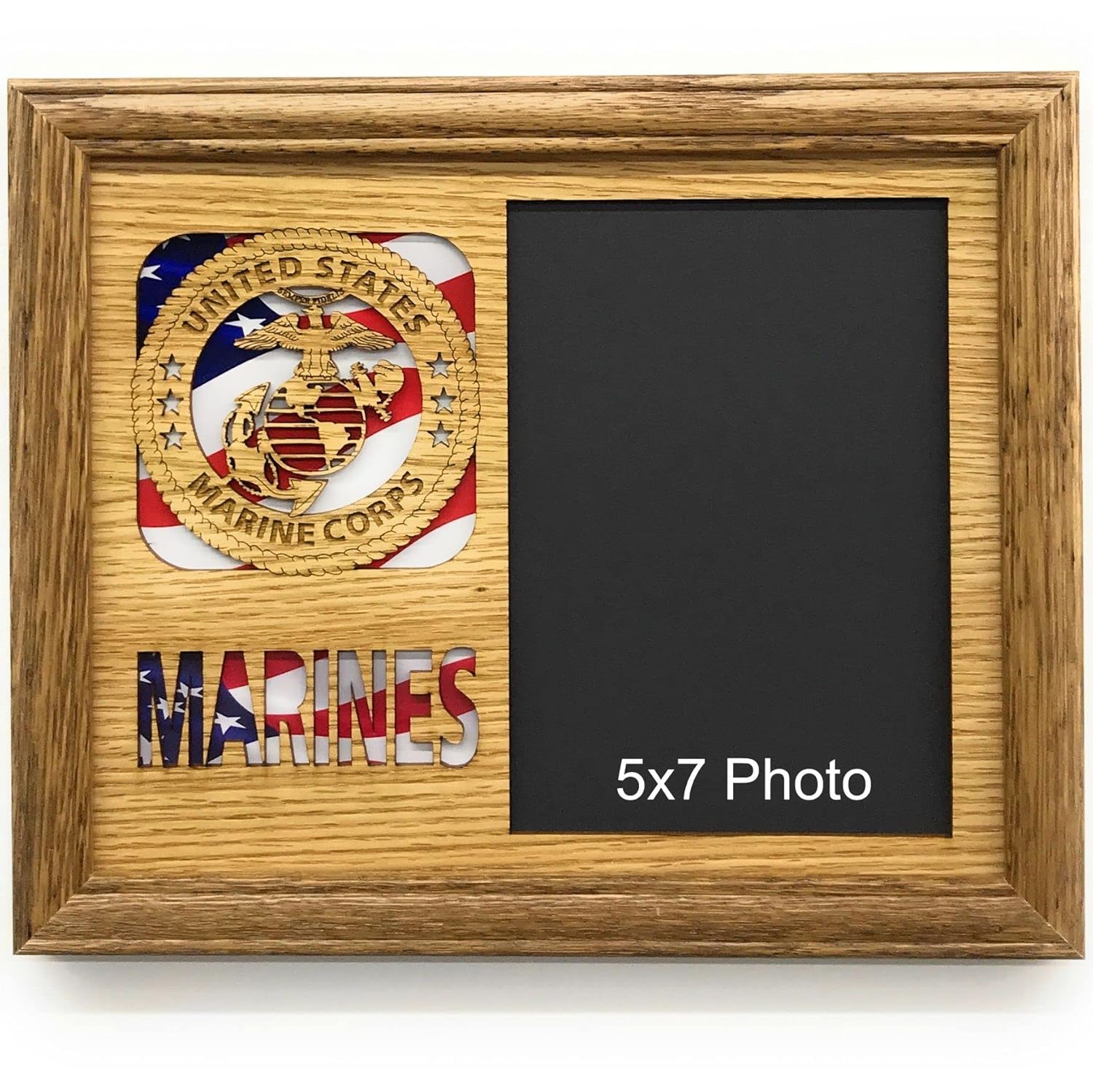 Amazon.com: US Marine Corps Picture Frame (8x10 Layout C [holds 5x7 ...