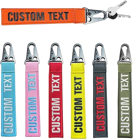mvcen Personalized Embroidery Keychain, Custom Name Tag Personalized ...