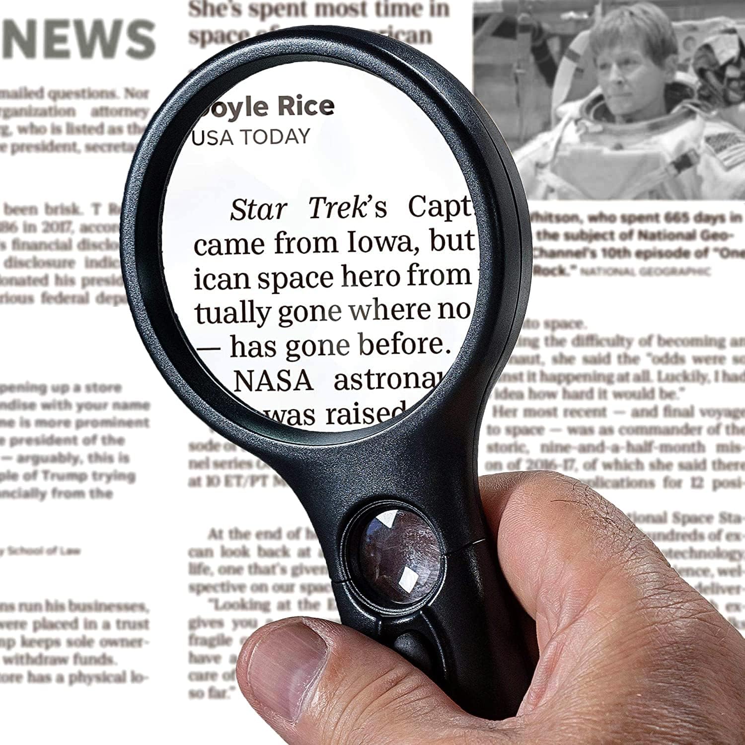 Magnifying Glass for Reading - Handheld Magnifier with Real Glass Lens ...