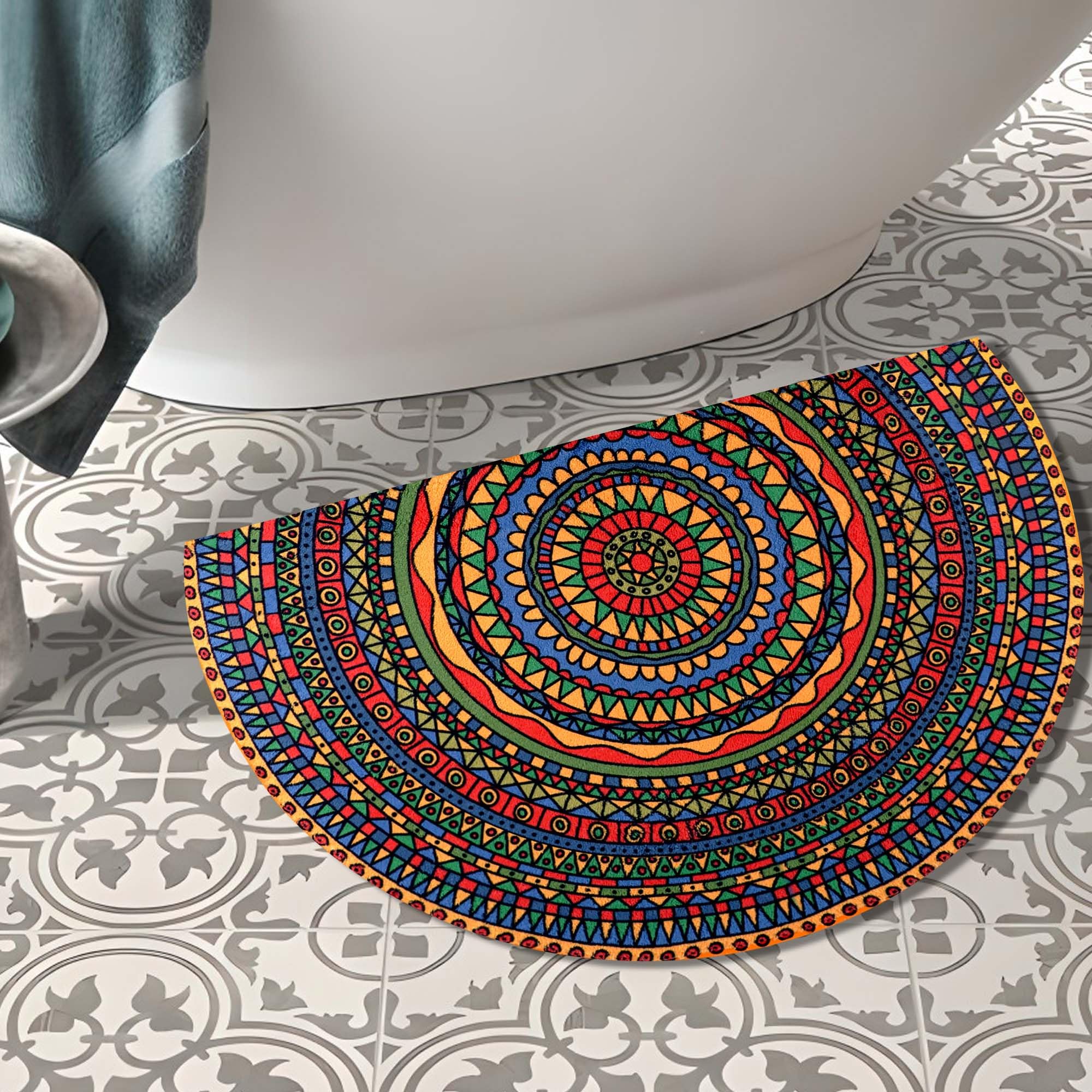 Half Round Bathroom Rugs Curved Bath Mat For Bathroom Semi Round