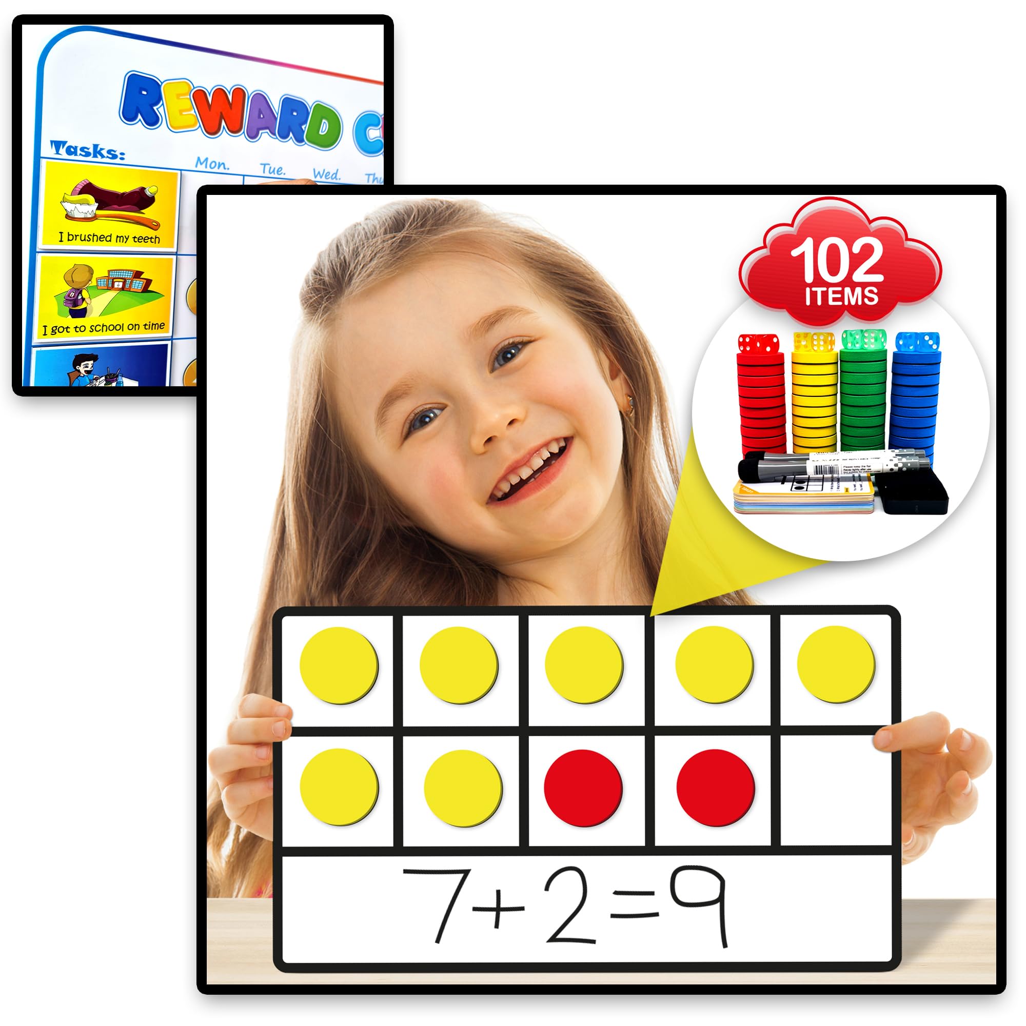 Amazon.com : Reward Chart + Ten Frame Set (Writable Edition) | Bundle ...