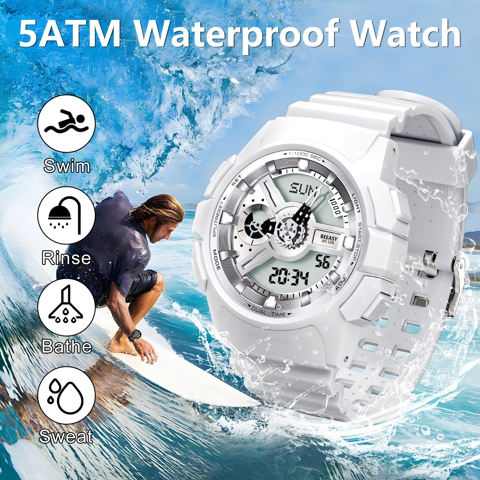 Snapklik.com : Waterproof Mens Watches Sports Ourdoor, Military Watch ...