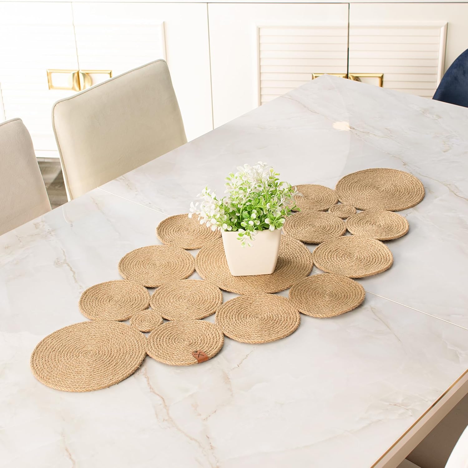 Amazon.com: Natural Jute Table Runner Rivett for Rustic Farmhouse Style ...