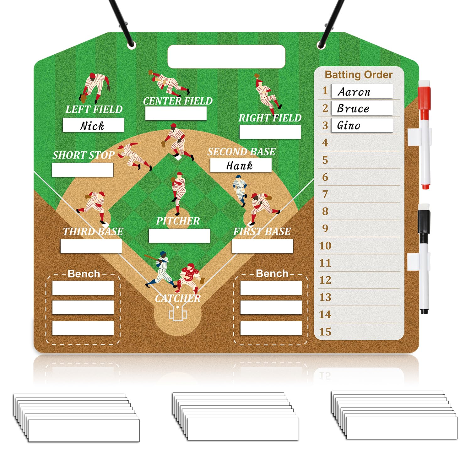 Amazon.com : Eki Shoal 38 Pcs Baseball Lineup Board for Dugout with 30 ...
