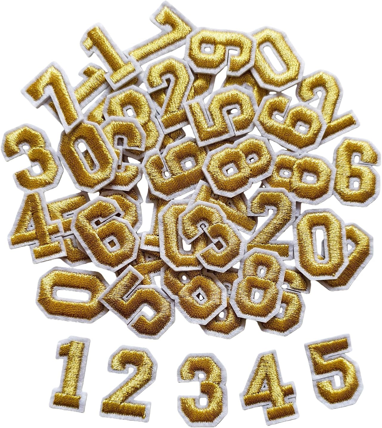 Amazon.com: Zlettery 50pcs Iron on Number Patches 1 inch, 5 Sets of 0-9 ...