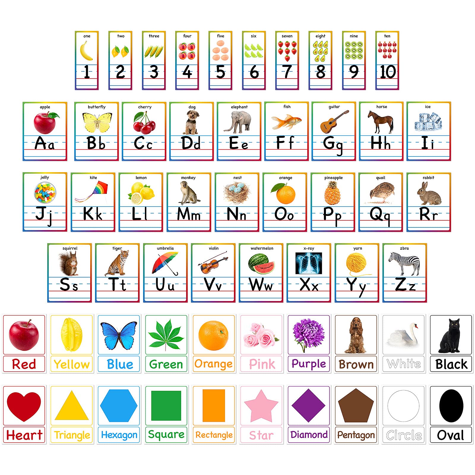 56 Sheets Alphabet And Number Bulletin Board Set Educational Preschool ...