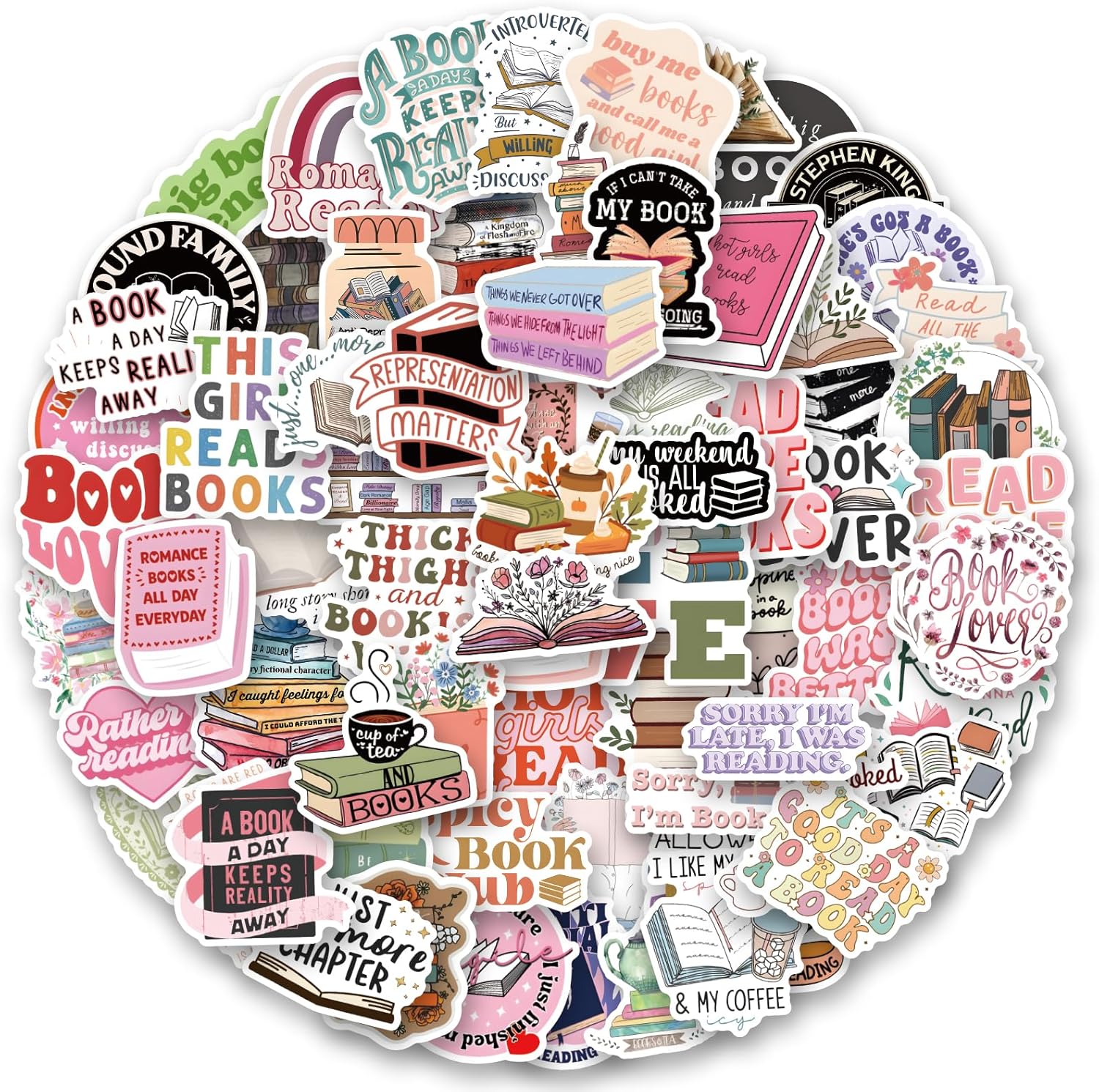 Amazon.com: XINGXIANGUS 102PCS Bookish Stickers Pack,Book Stickers for ...