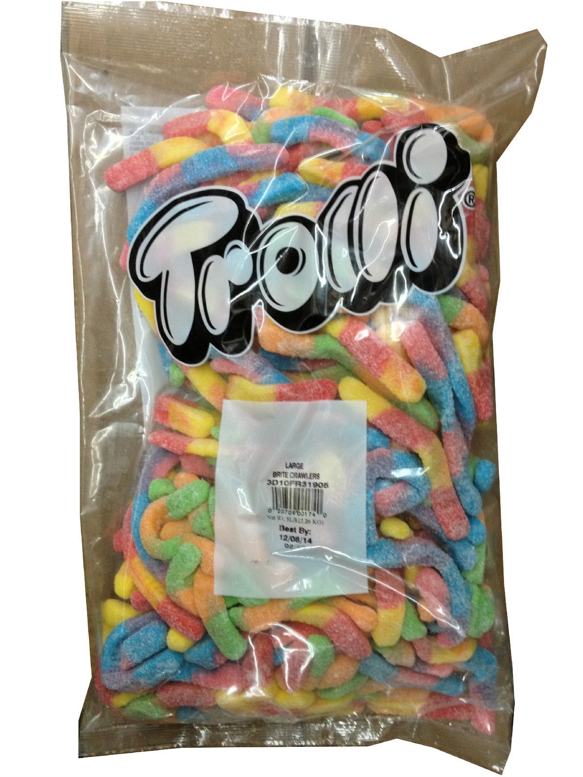 Trolli "King Size" Large Brite Crawlers Gummi Candy Worms, 5lb Bulk Bag ...