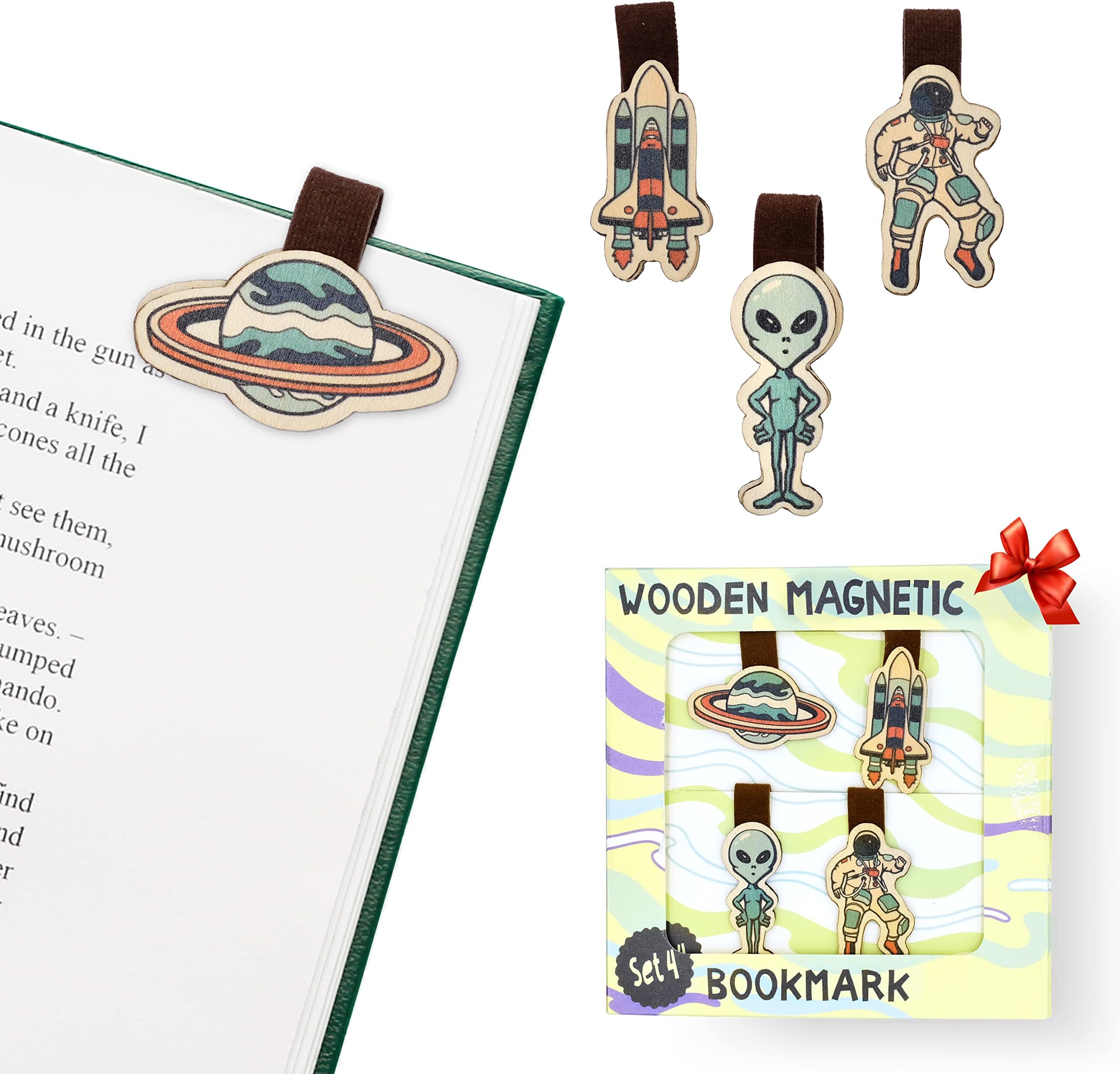 Amazon.com: THE CRAFT HOUSE Kawaii Magnetic Bookmarks, Handmade Wooden ...