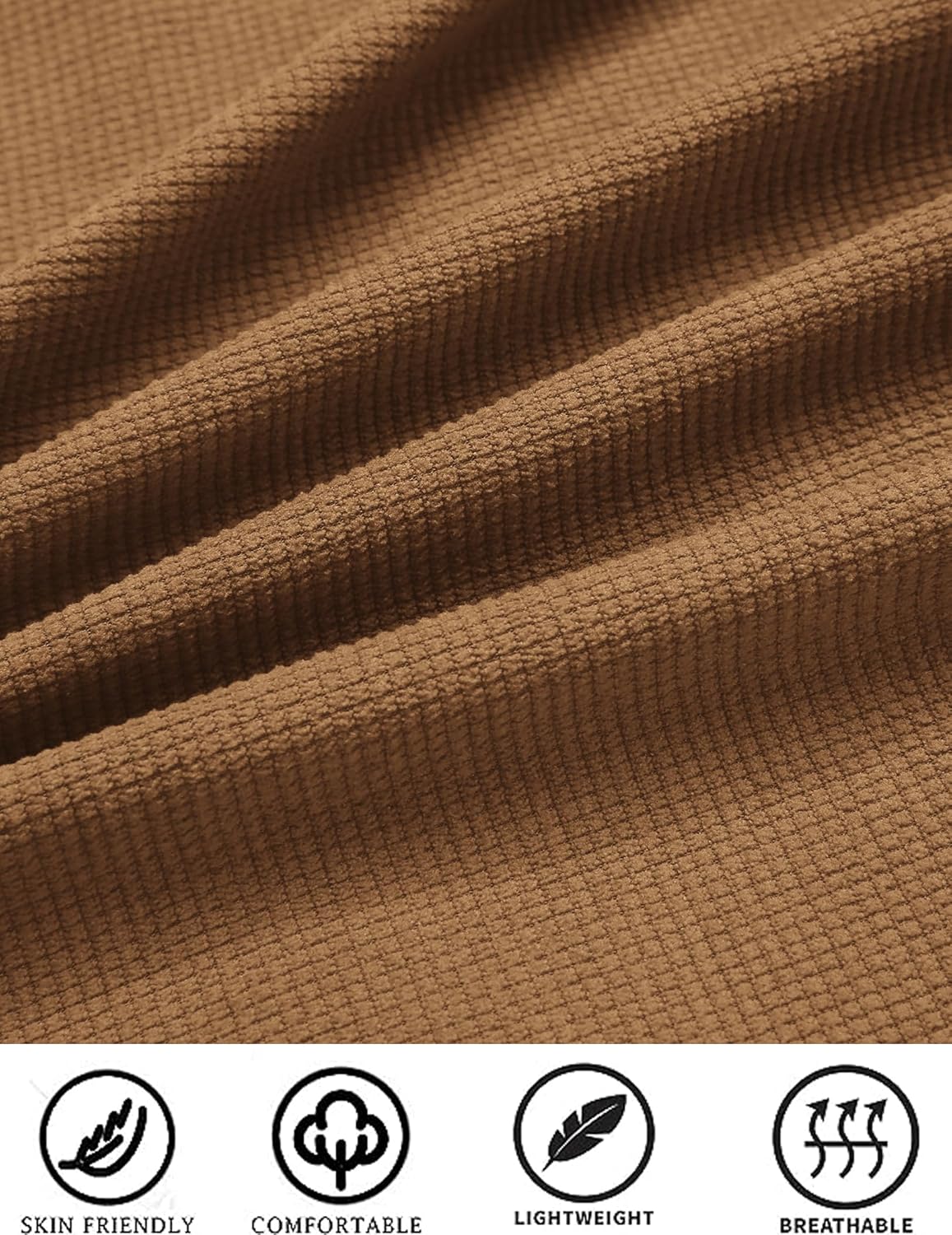 COOFANDY Men's Waffle Button Down Shirts Casual Long Sleeve Shacket ...