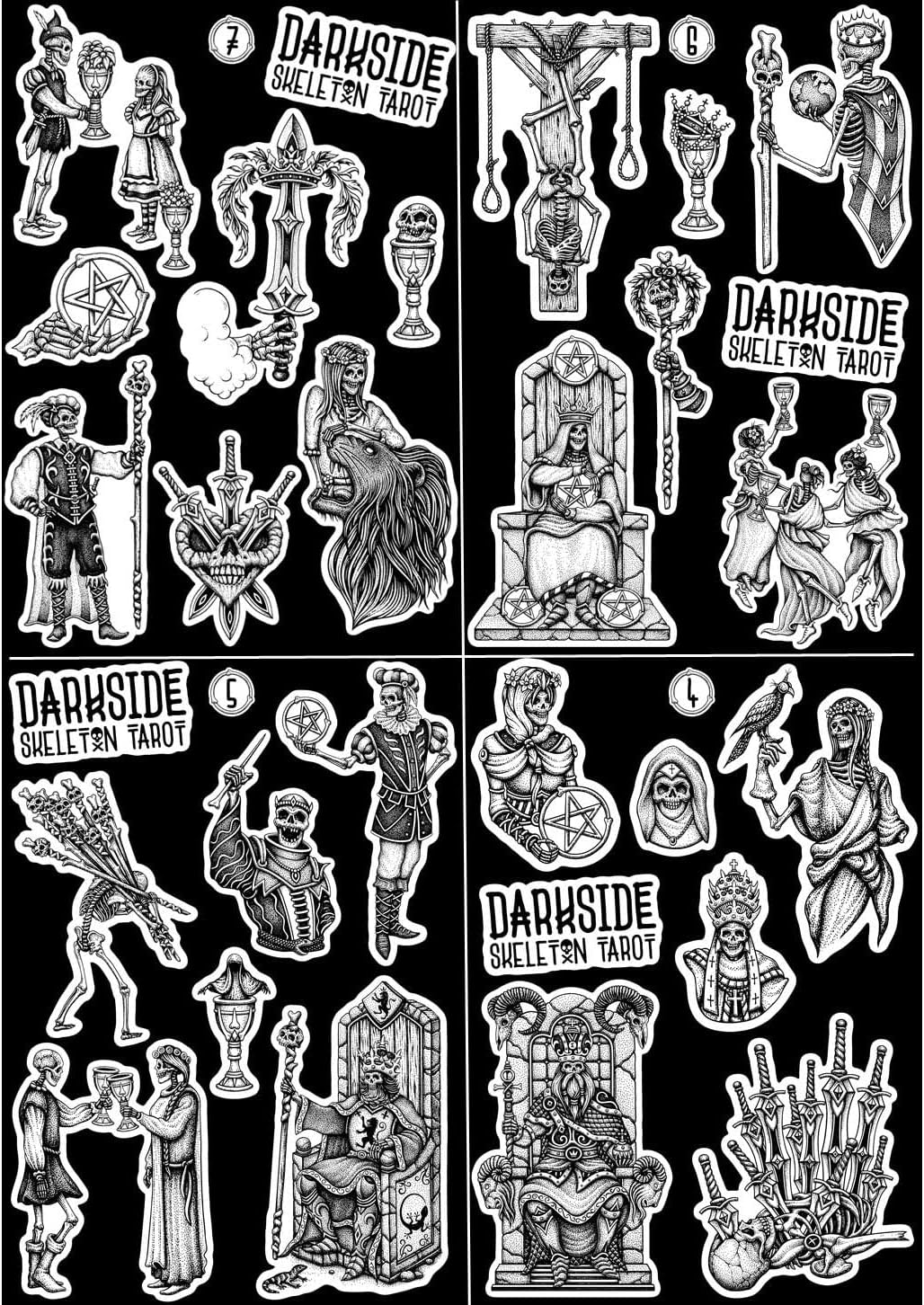 Amazon.com: Darkside Skeleton Tarot Sticker Pack : Toys & Games