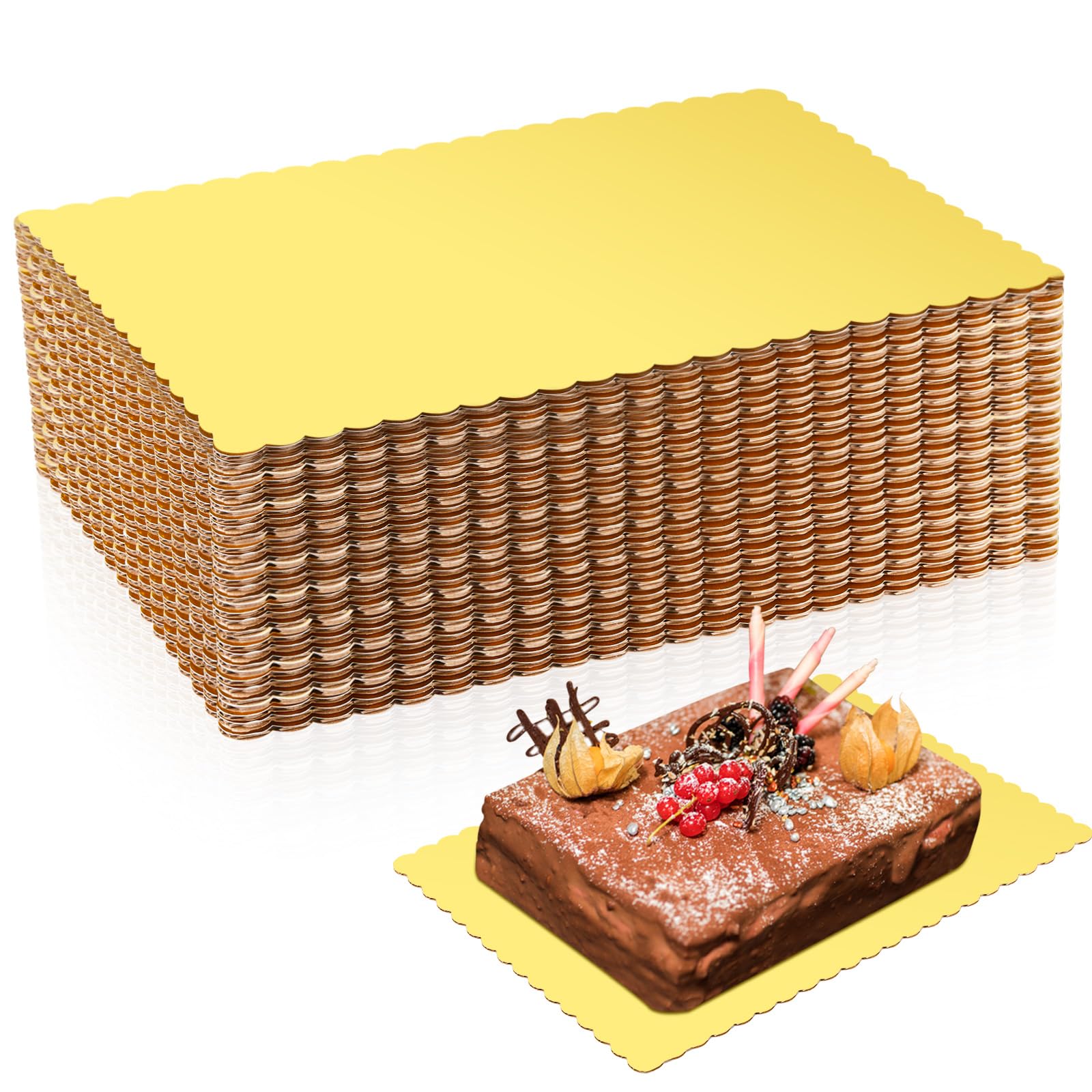 Amazon.com: Crtiin 50 Pcs Rectangle Cake Board 14 x 10 Inches Scalloped ...
