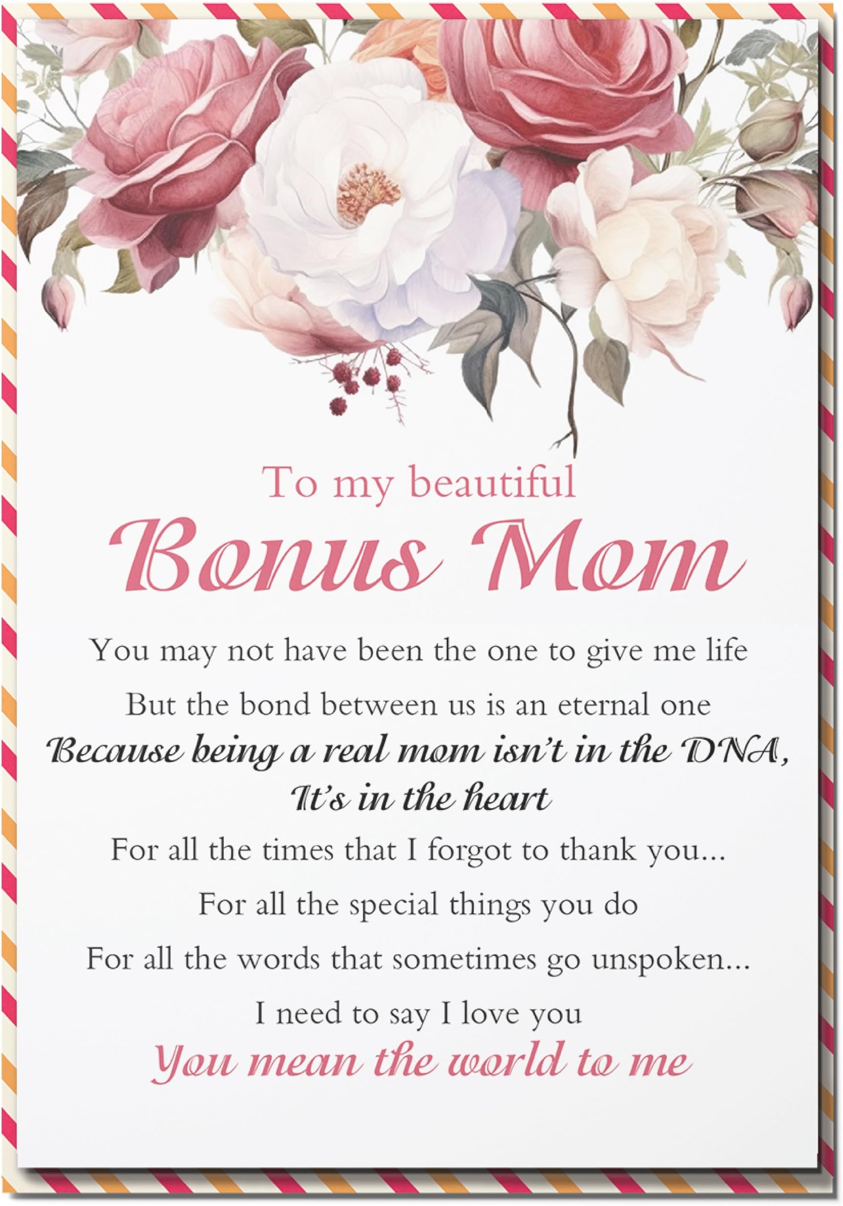 Amazon.com : BlinkBlink Mothers Day Card for Bonus Mom, Bonus Mom ...