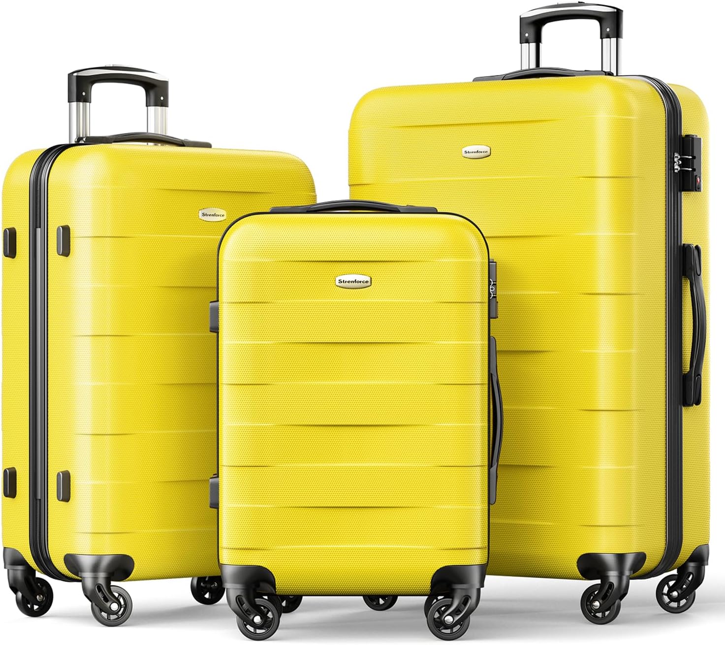 Amazon.com | NAUTICA Lightview 3pc Hardside Luggage Set, Navy/Yellow ...