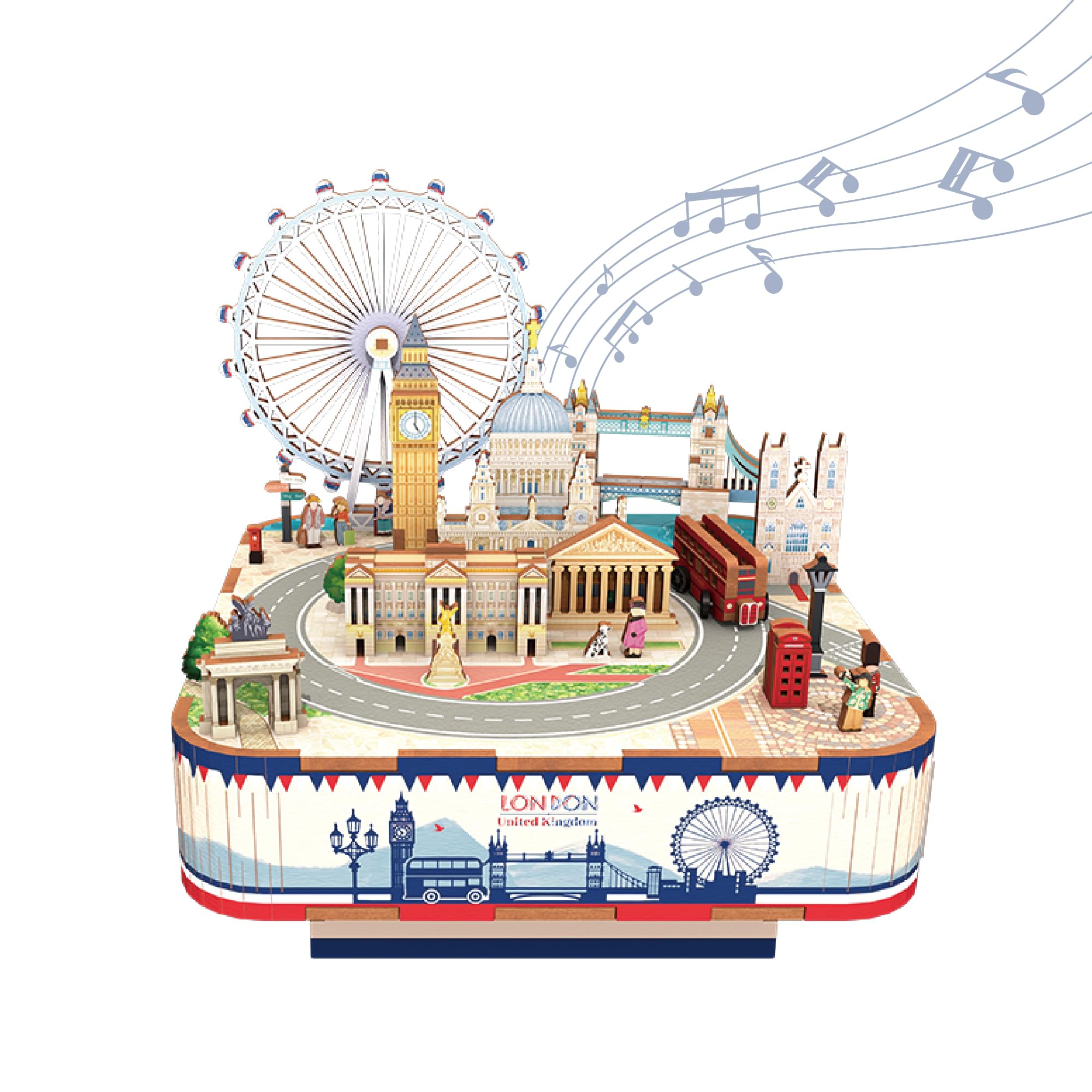 Amazon.com: Tonecheer Wooden Music Box Puzzle for Adults,DIY Rotating ...